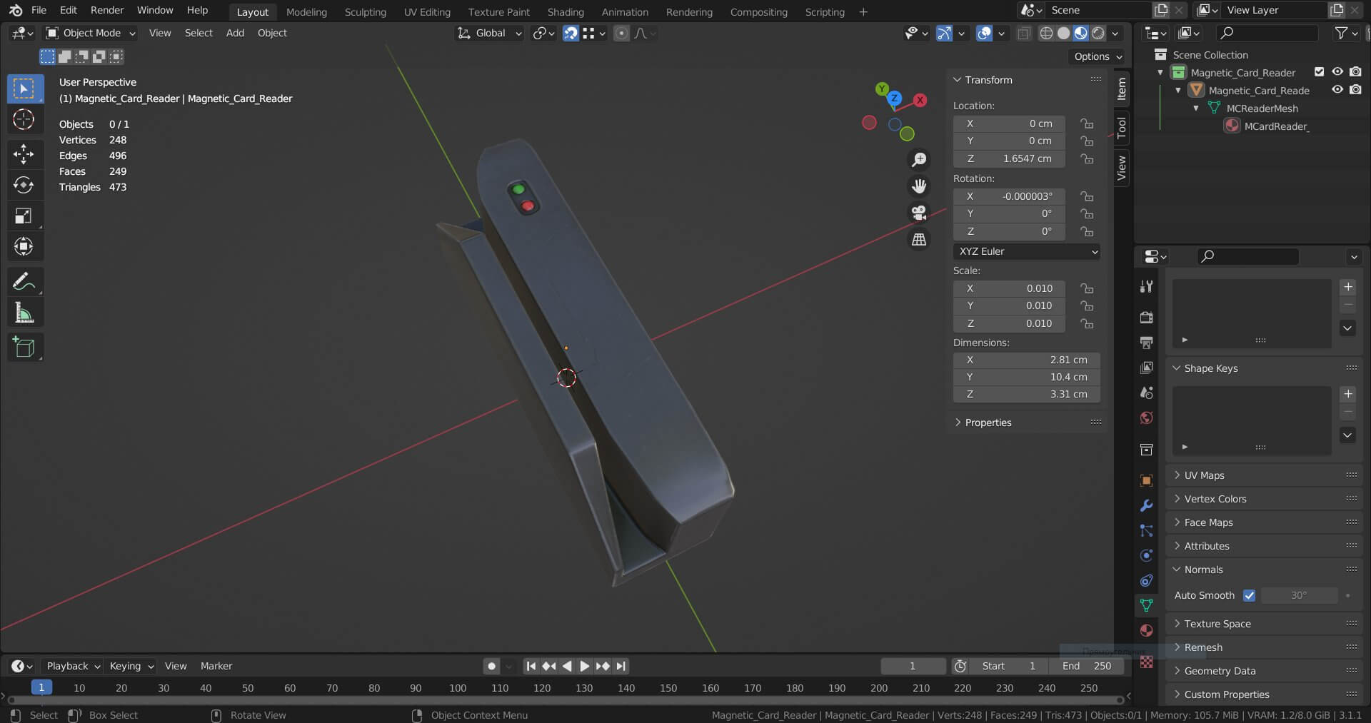 Magnetic Card Reader - 3D Model by Grishmanovskij Anton