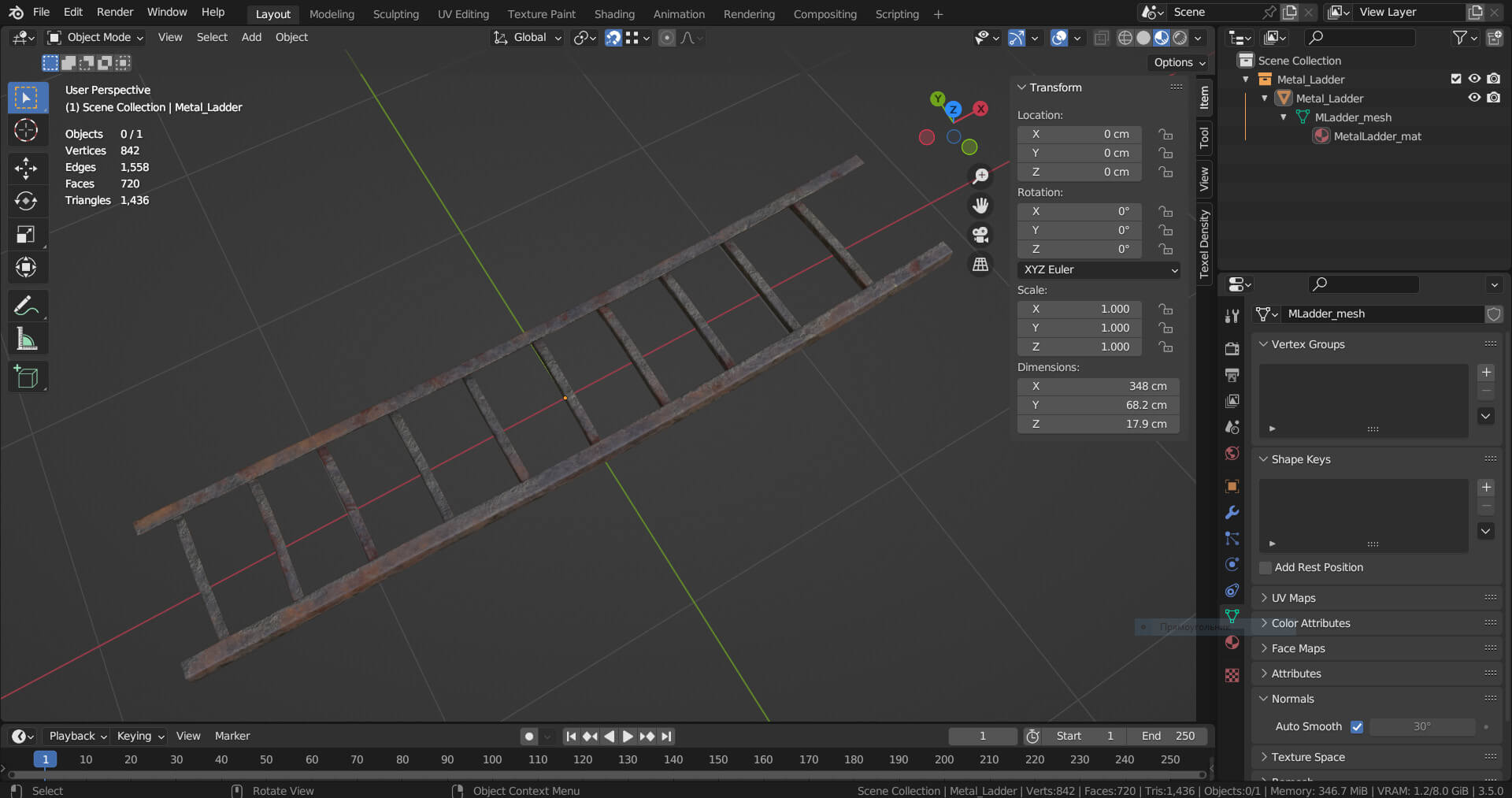 Metal Ladder - 3D Model by Grishmanovskij Anton