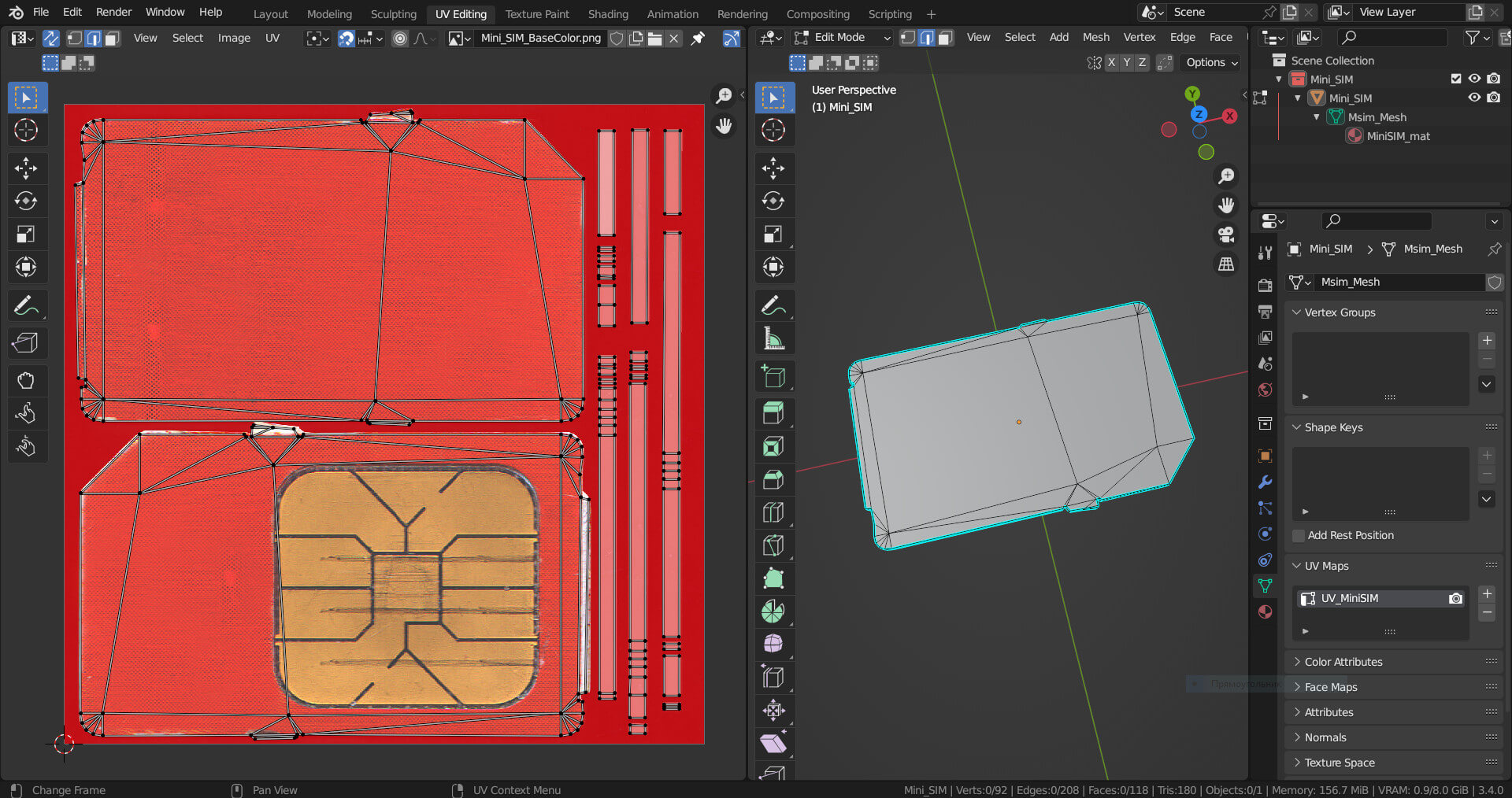 Mini SIM - 3D Model by Grishmanovskij Anton