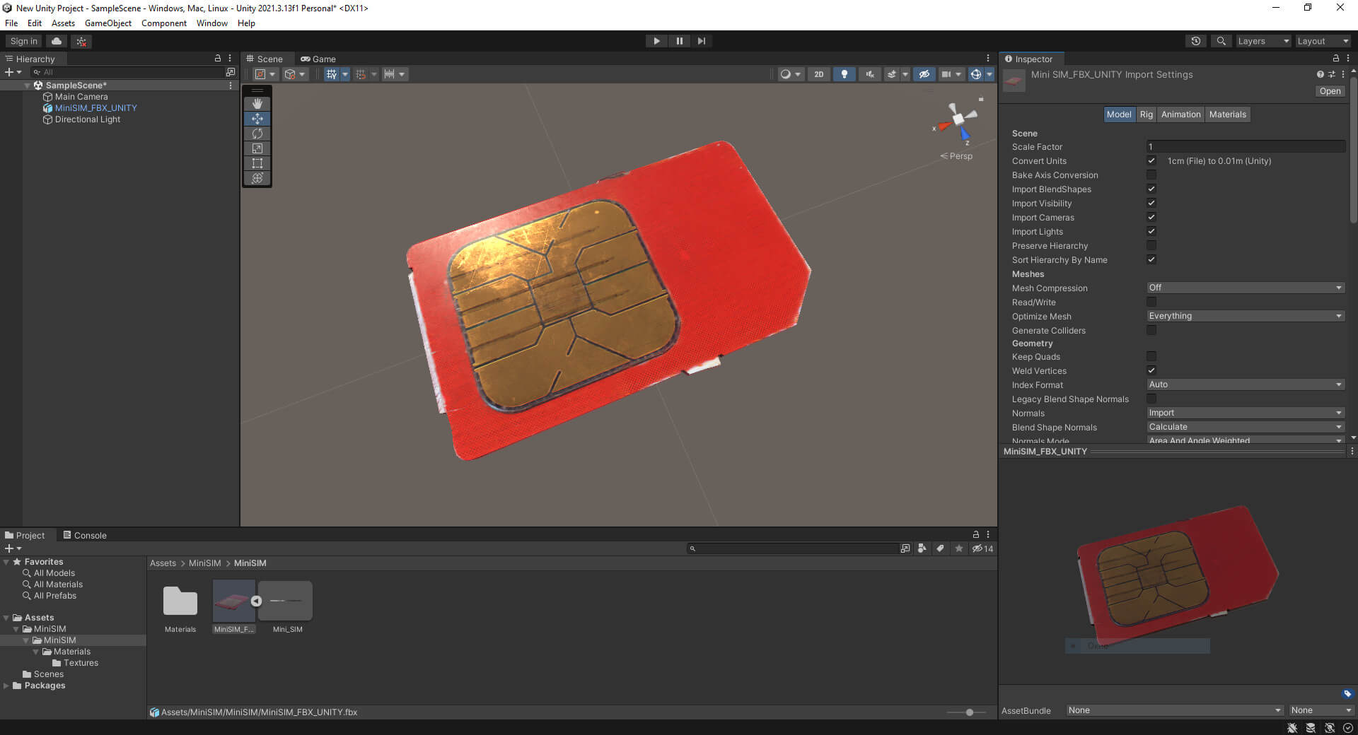 Mini SIM - 3D Model by Grishmanovskij Anton