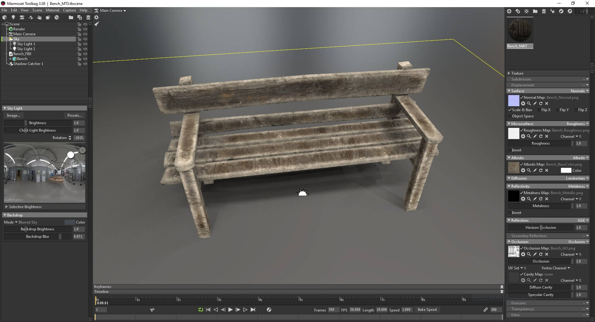 Old Bench - 3D Model by Grishmanovskij Anton