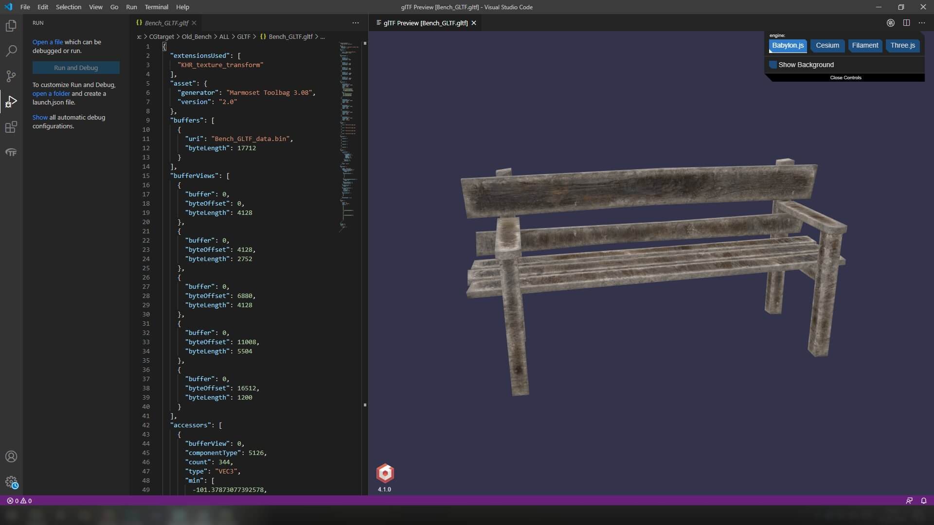 Old Bench - 3D Model by Grishmanovskij Anton