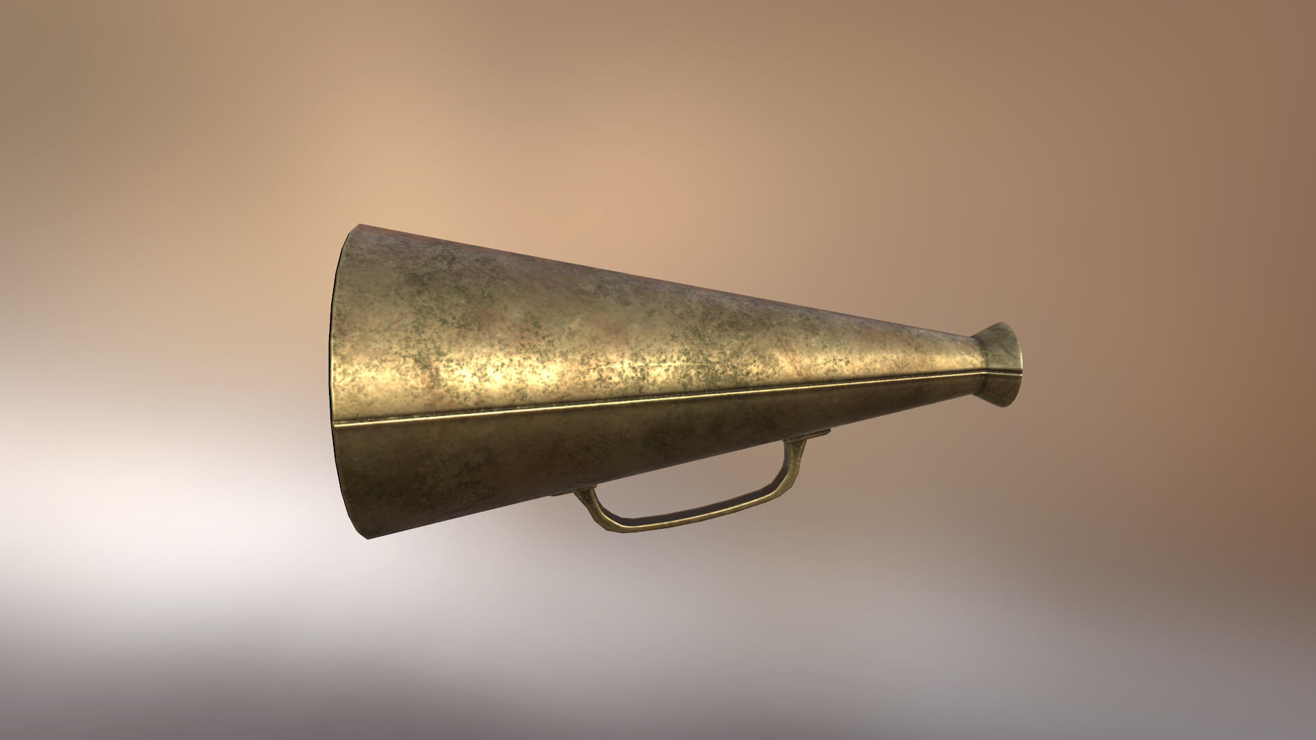 Old Bronze Megaphone - 3D Model by Grishmanovskij Anton