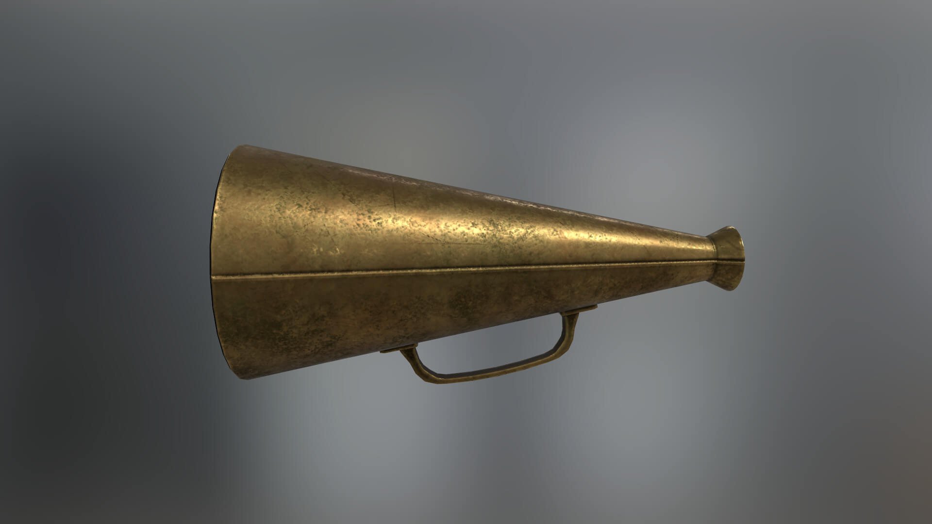 Old Bronze Megaphone - 3D Model by Grishmanovskij Anton
