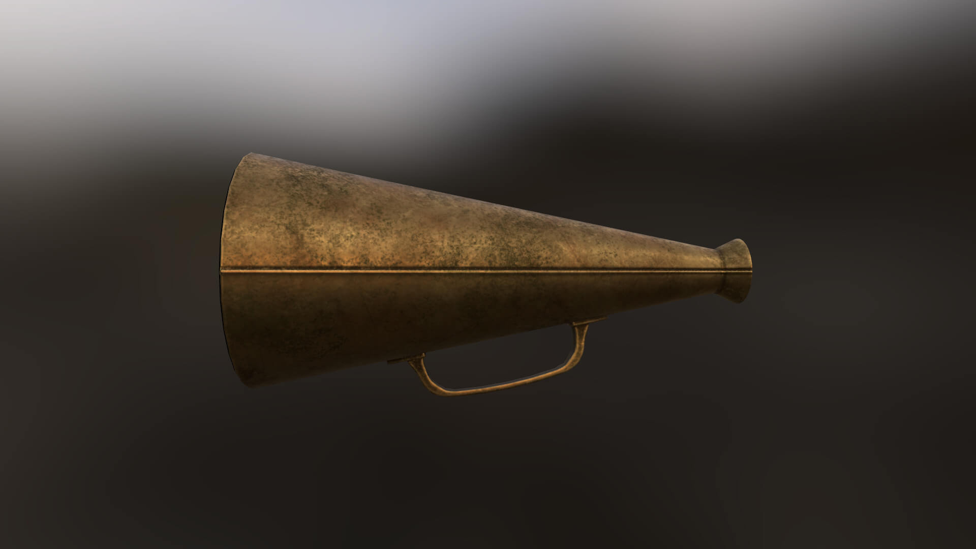 Old Bronze Megaphone - 3D Model by Grishmanovskij Anton