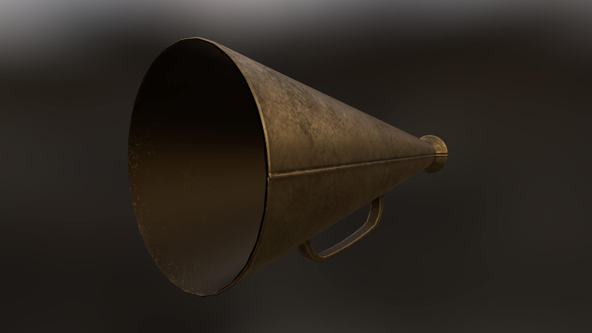 Old Bronze Megaphone - 3D Model by Grishmanovskij Anton