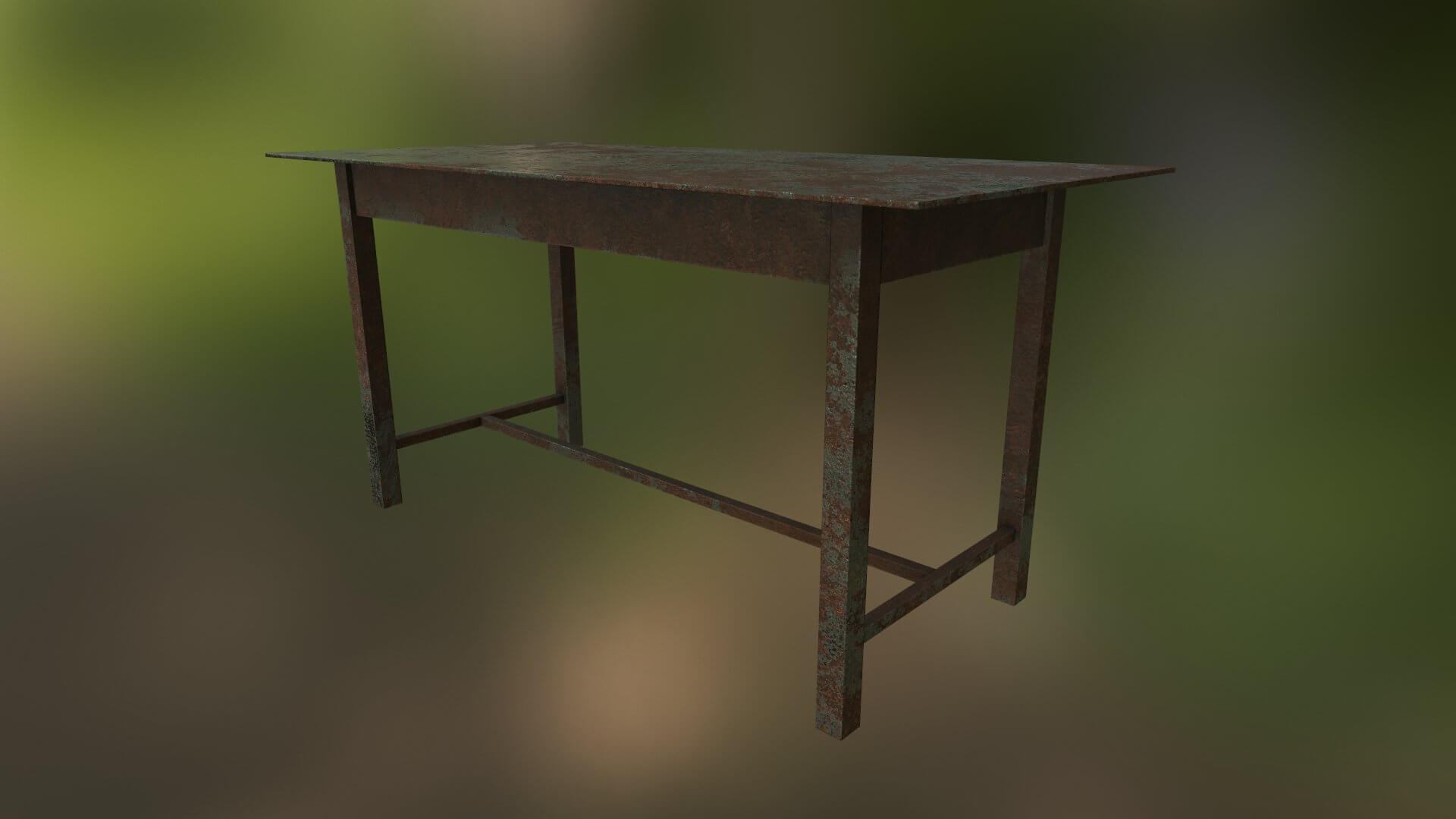 Old Iron Table - 3D Model by Grishmanovskij Anton