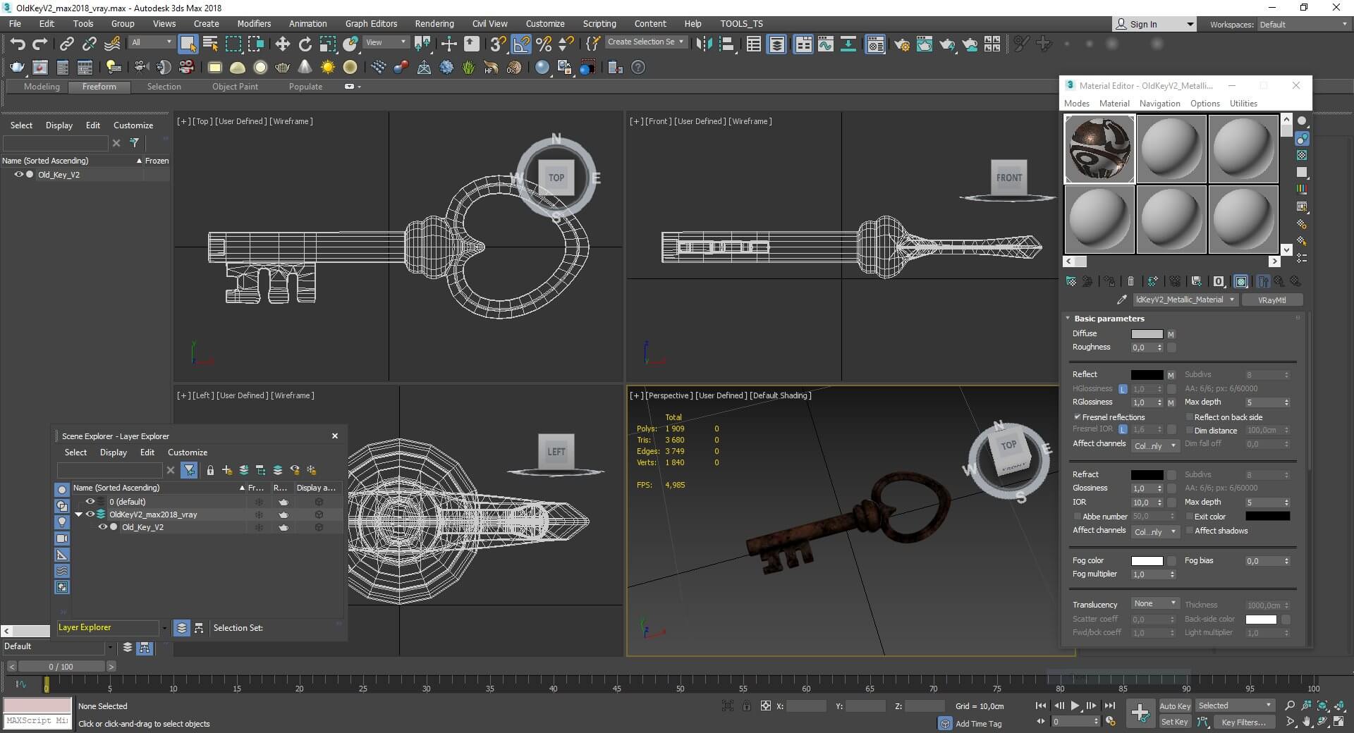 Old Key V2 - 3D Model by Grishmanovskij Anton