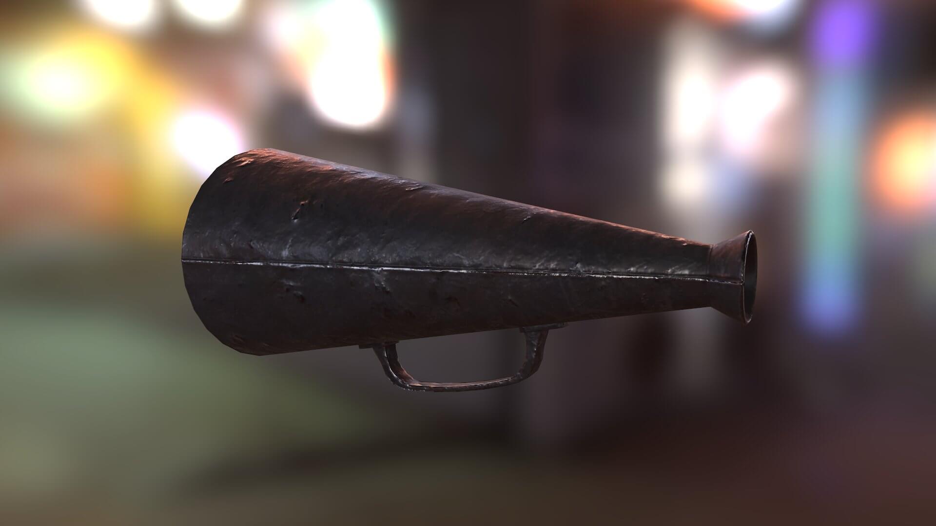 Old Metal Megaphone - 3D Model by Grishmanovskij Anton
