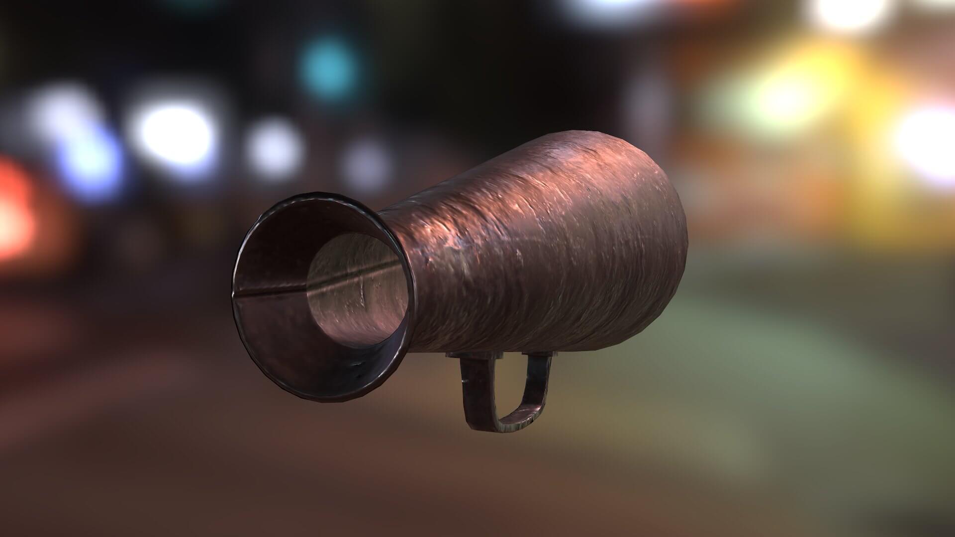 Old Metal Megaphone - 3D Model by Grishmanovskij Anton