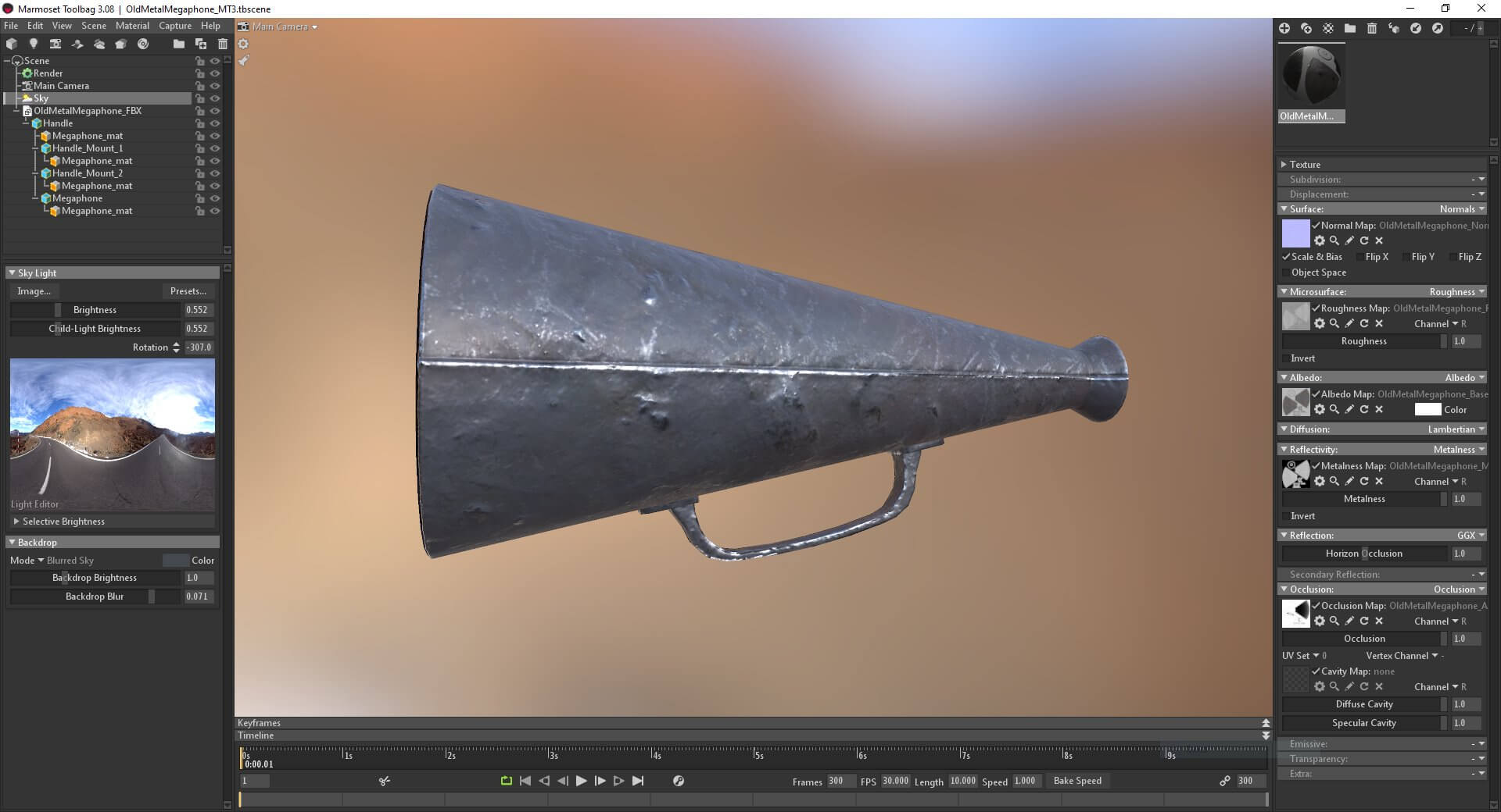 Old Metal Megaphone - 3D Model by Grishmanovskij Anton