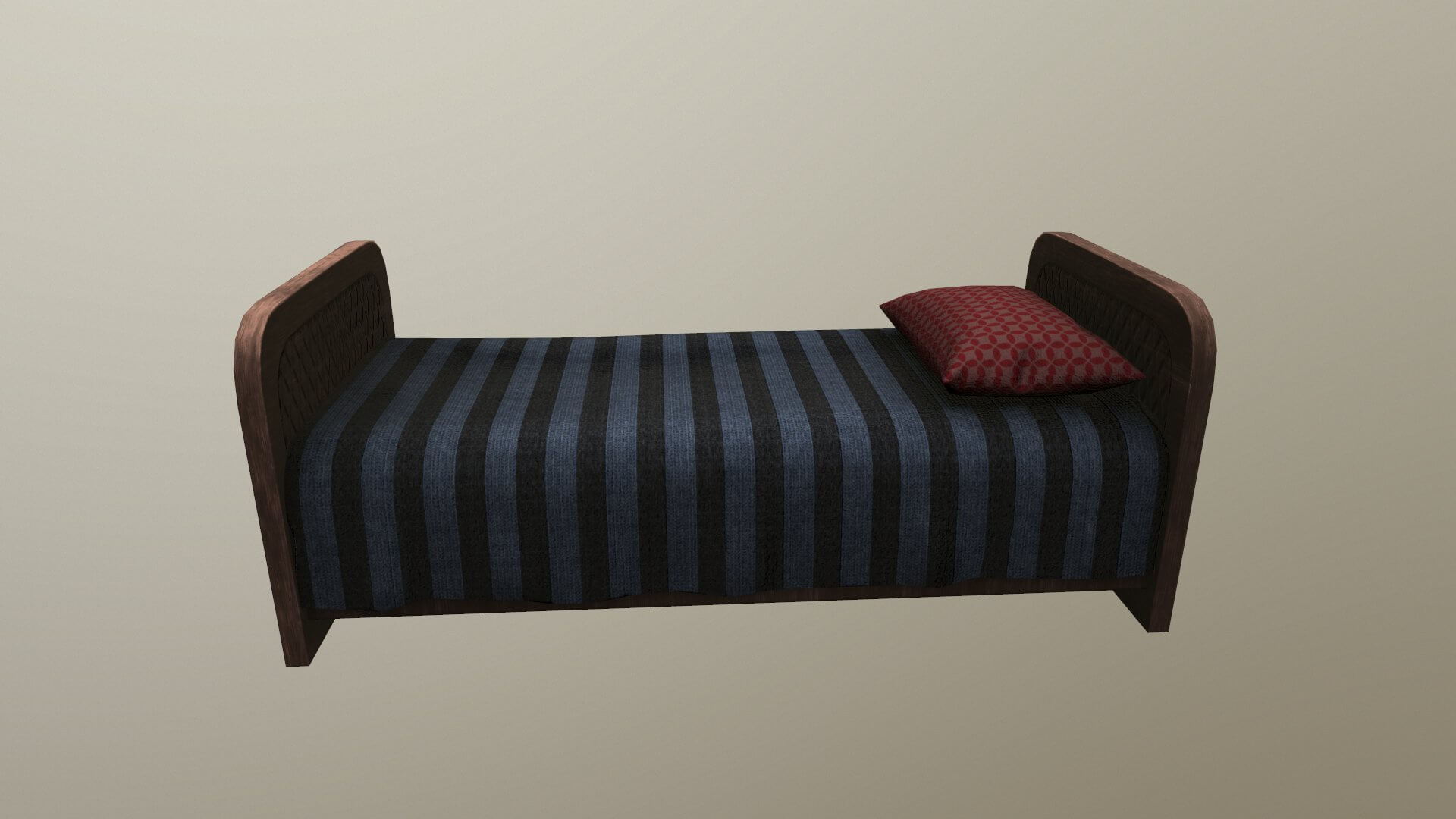 Old Single Bed V2 - 3D Model by Grishmanovskij Anton