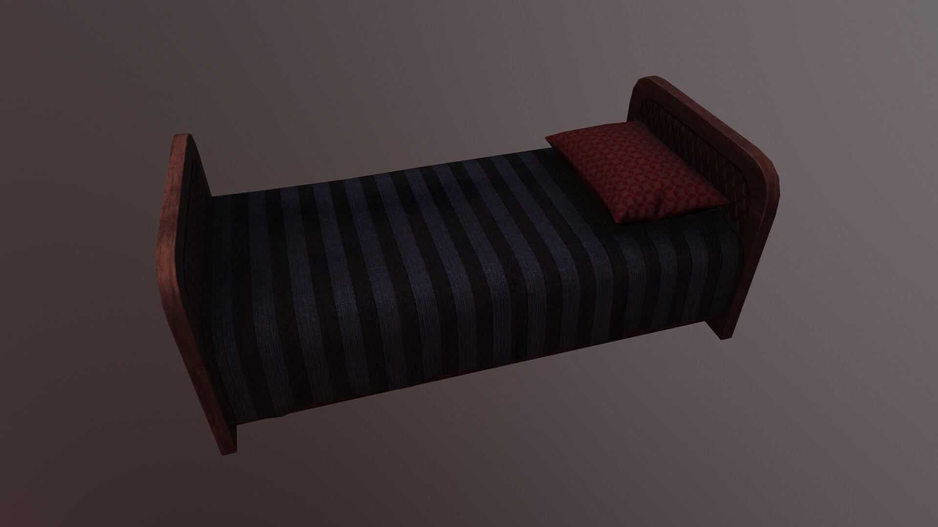 Old Single Bed V2 - 3D Model by Grishmanovskij Anton