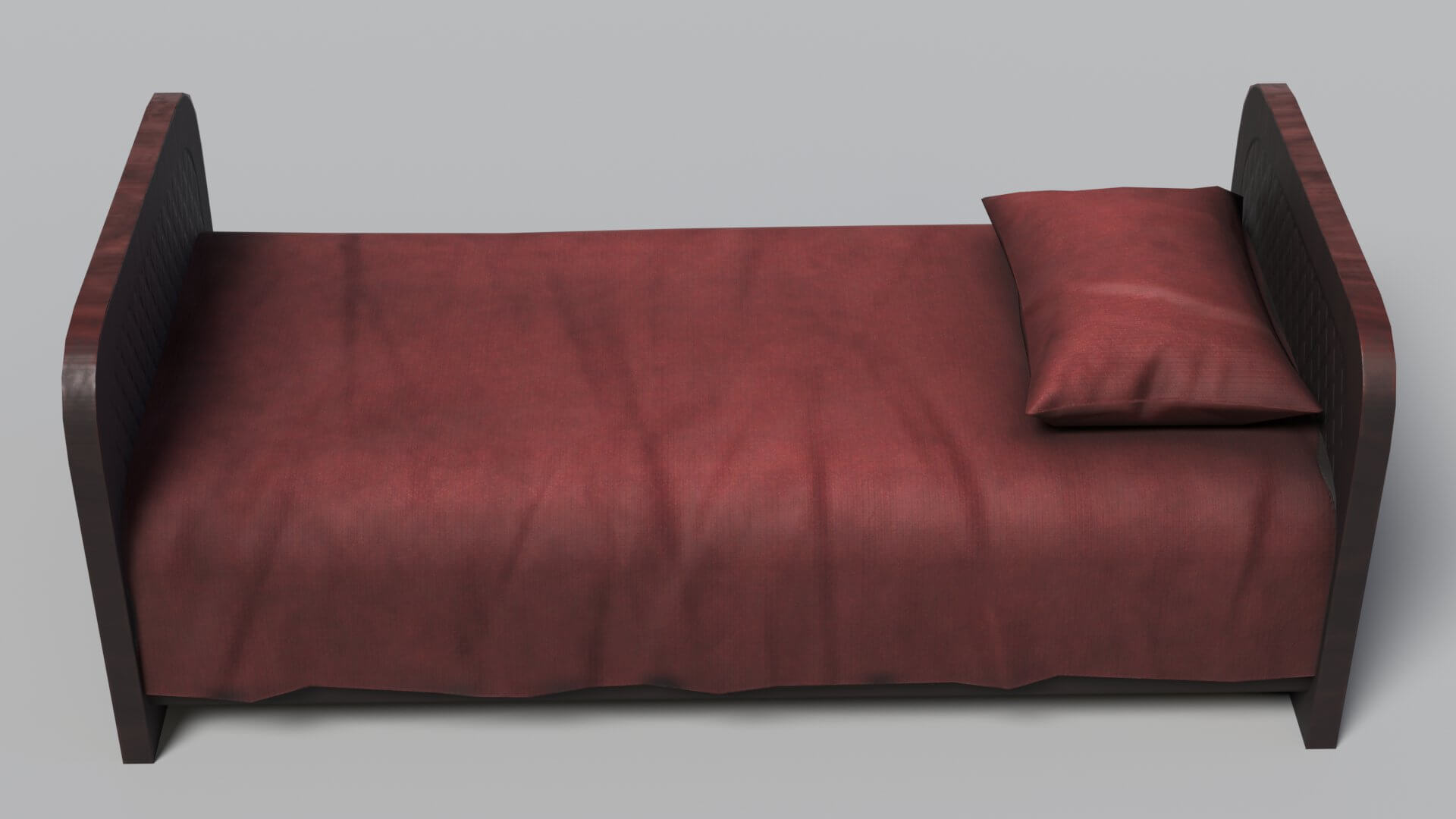 Old Single Bed - 3D Model by Grishmanovskij Anton
