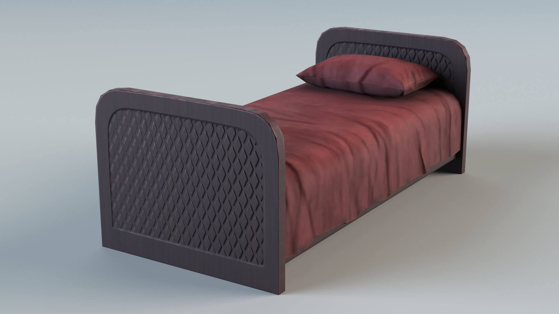 Old Single Bed - 3D Model by Grishmanovskij Anton