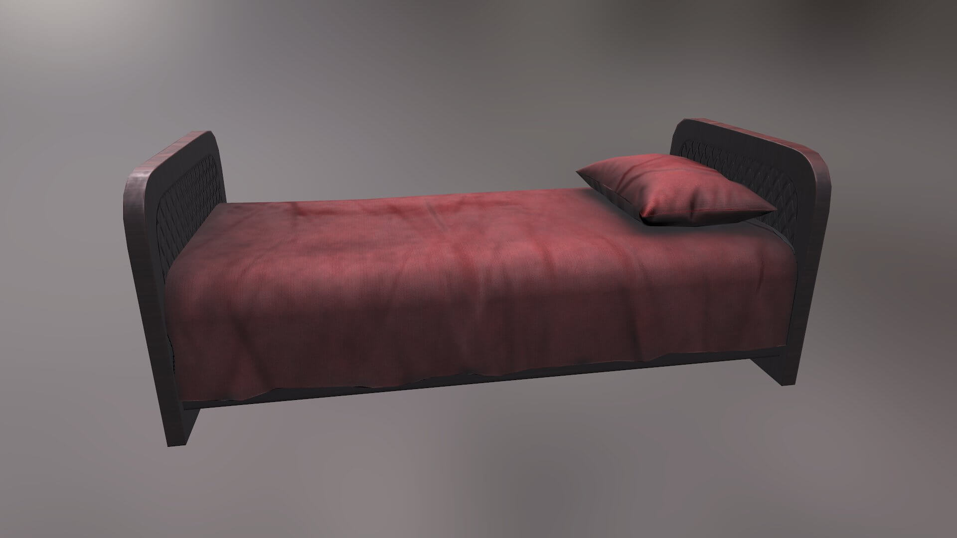 Old Single Bed - 3D Model by Grishmanovskij Anton