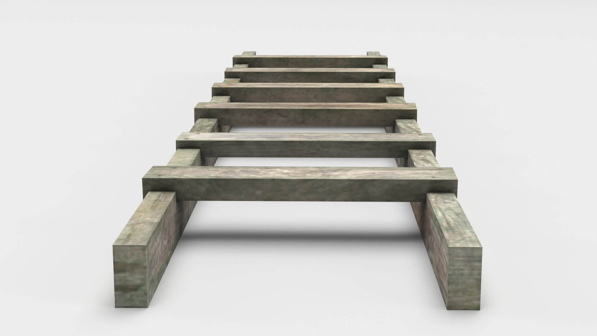 Old Wooden Ladder - 3D Model by Grishmanovskij Anton