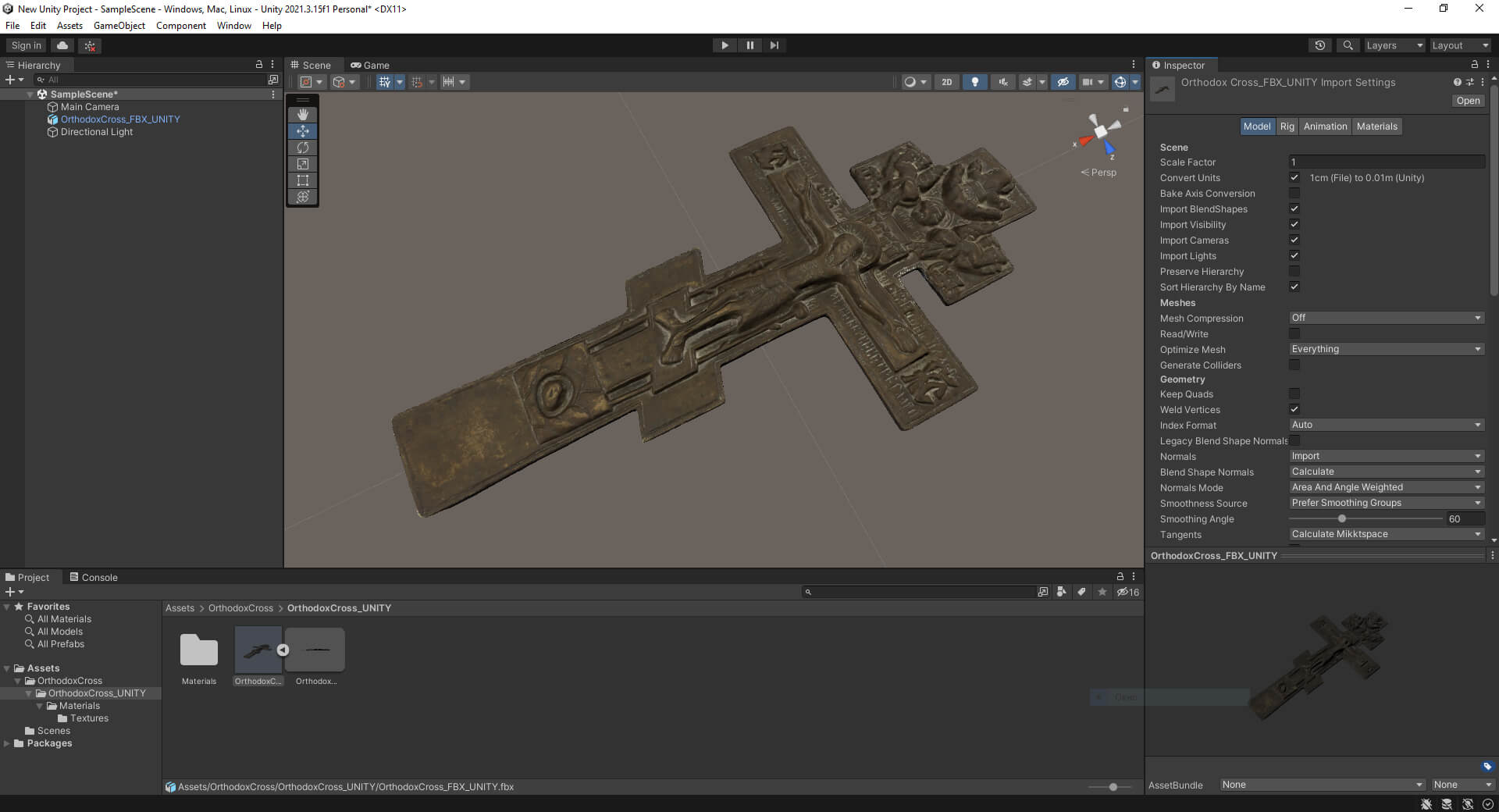 Orthodox Cross - 3D Model by Grishmanovskij Anton