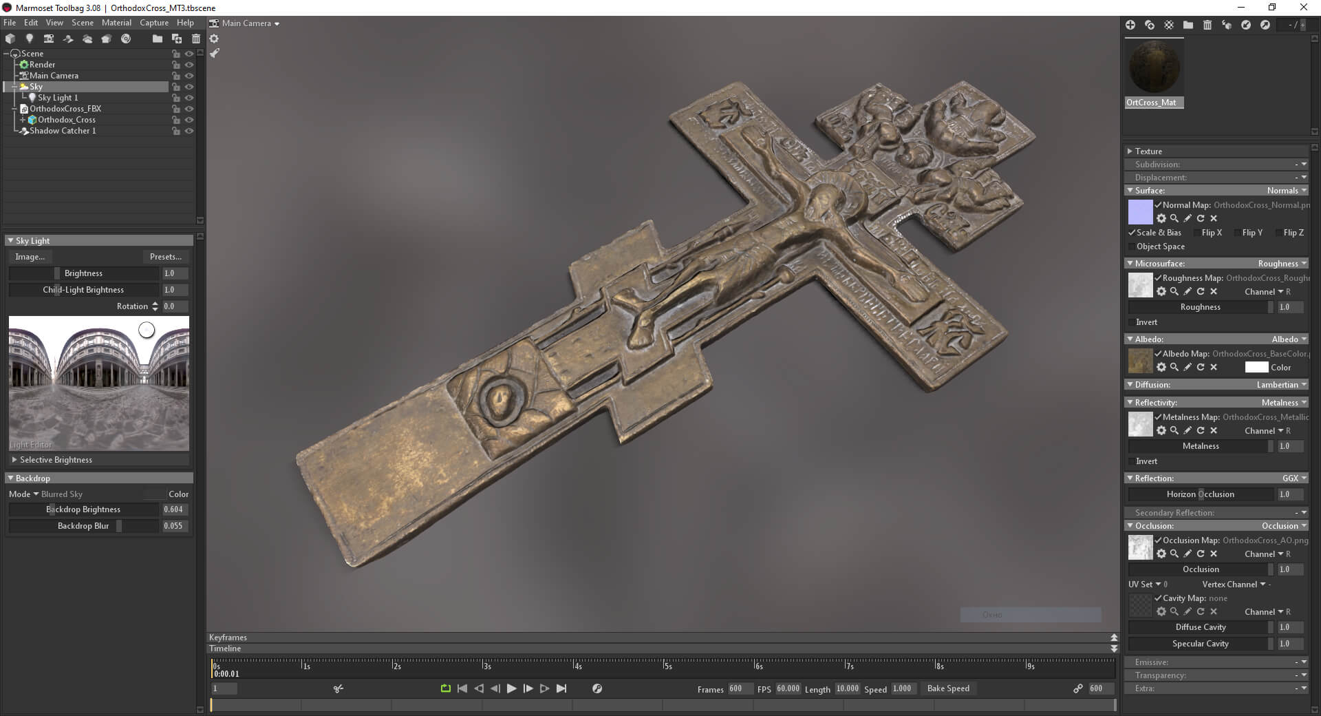 Orthodox Cross - 3D Model by Grishmanovskij Anton