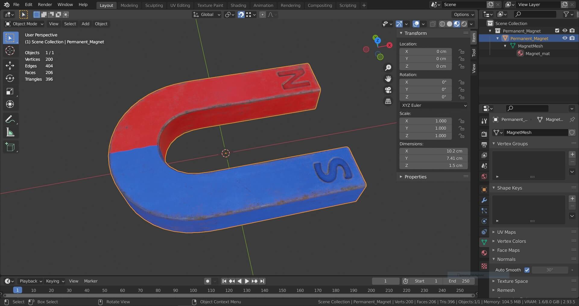 Permanent Magnet - 3D Model by Grishmanovskij Anton