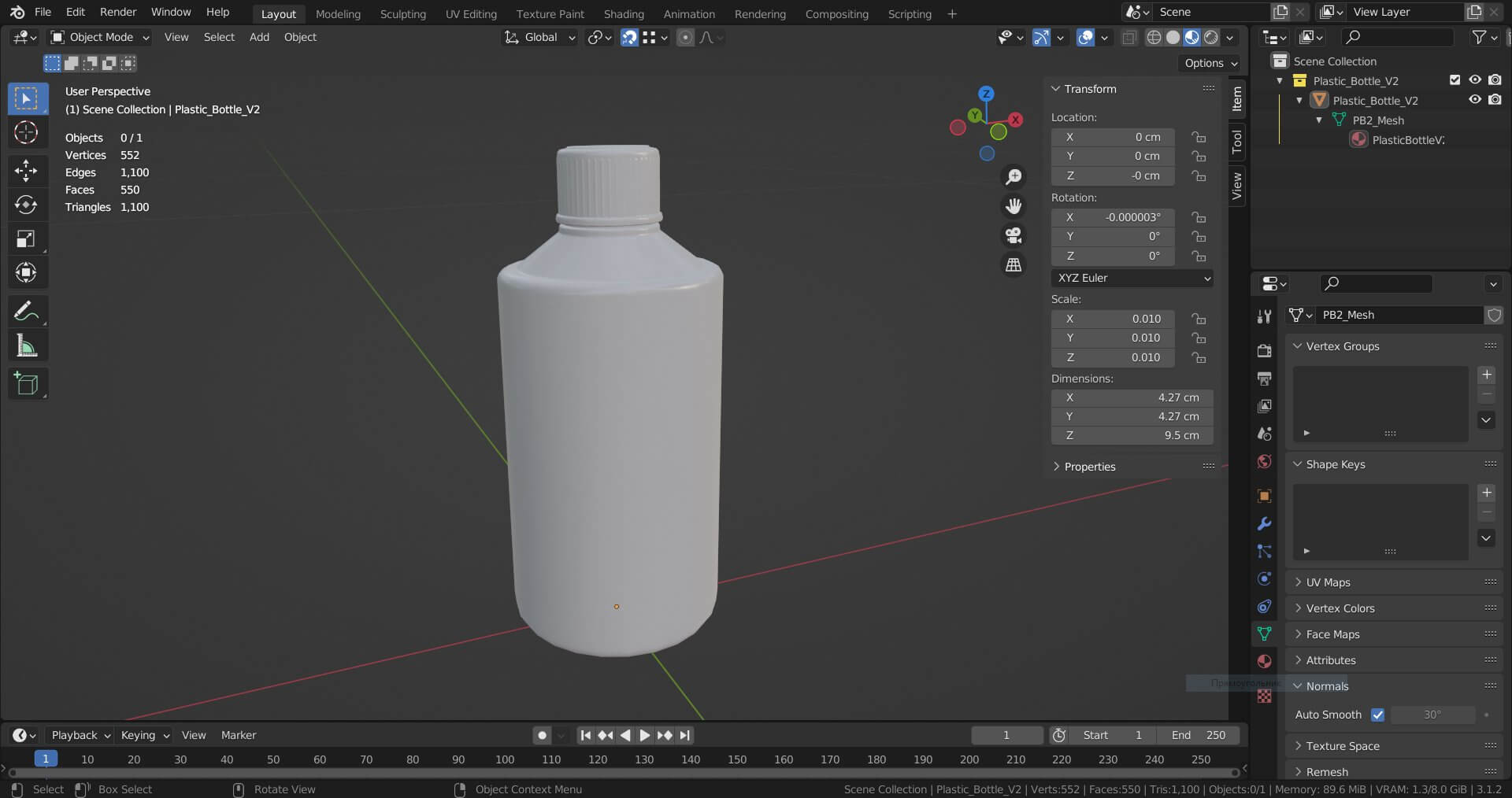 Plastic Bottle V2 - 3D Model by Grishmanovskij Anton