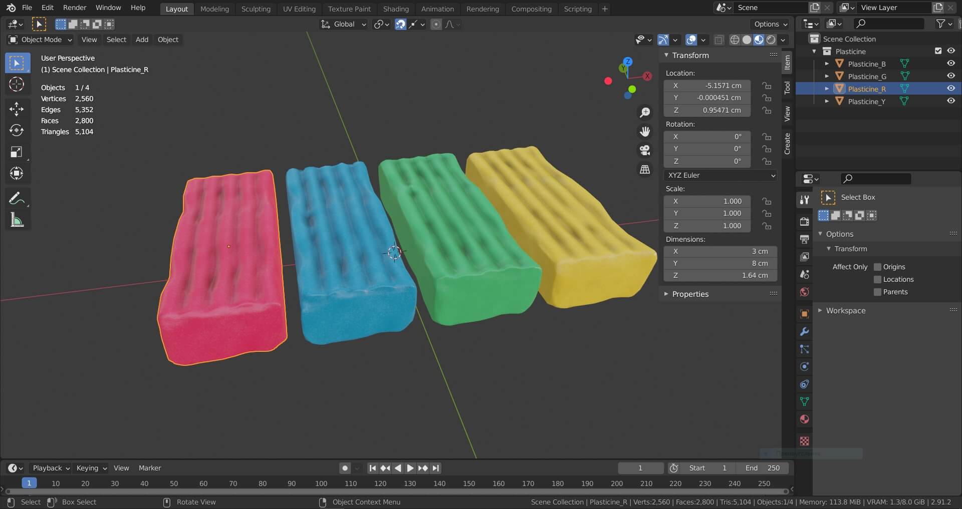 Plasticine - 3D Model by Grishmanovskij Anton