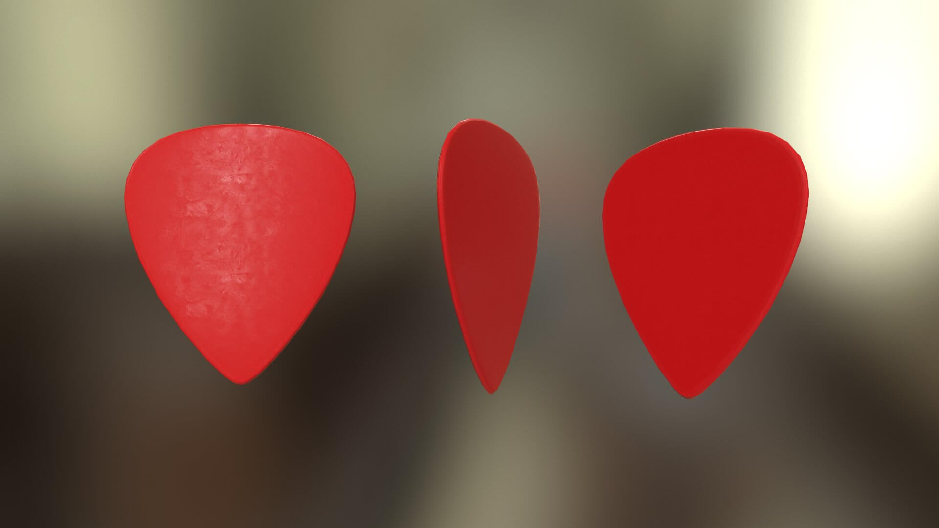 Plectrum Red - 3D Model by Grishmanovskij Anton