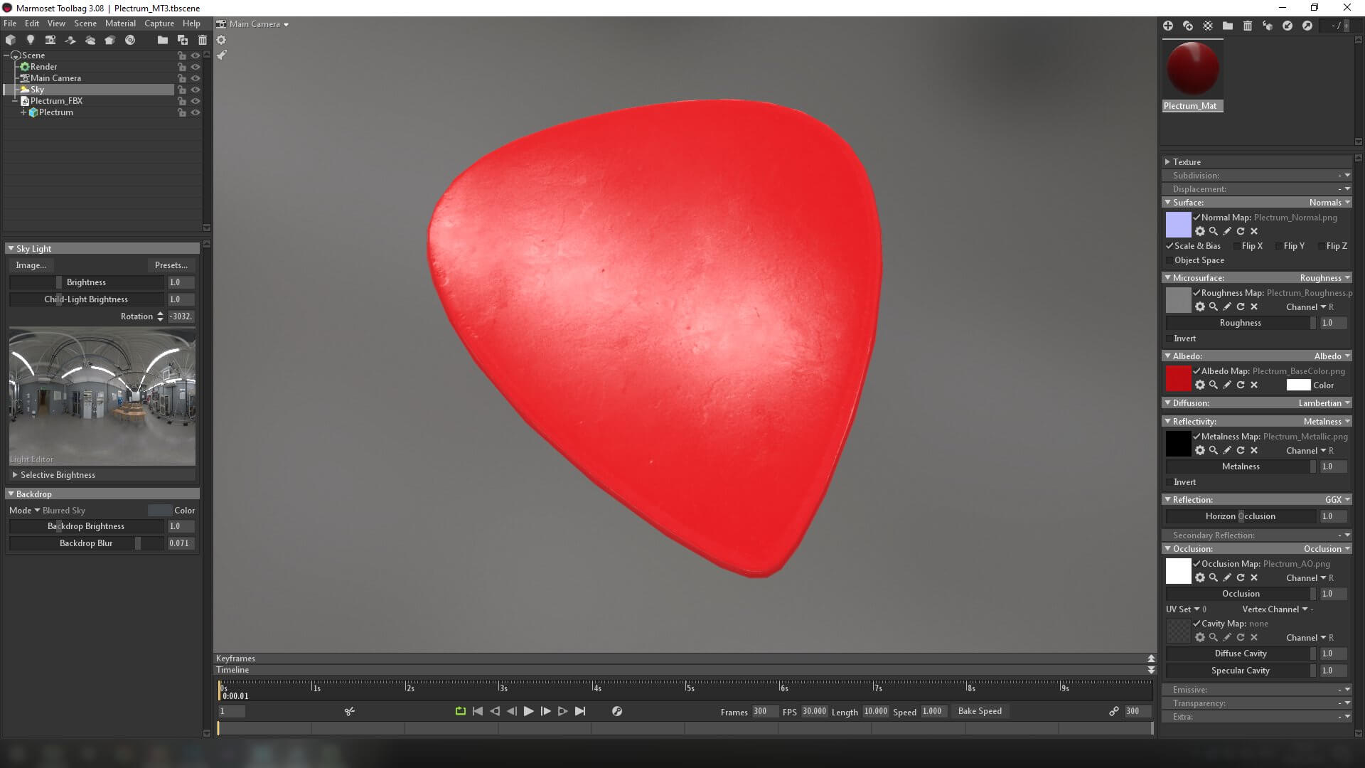 Plectrum Red - 3D Model by Grishmanovskij Anton