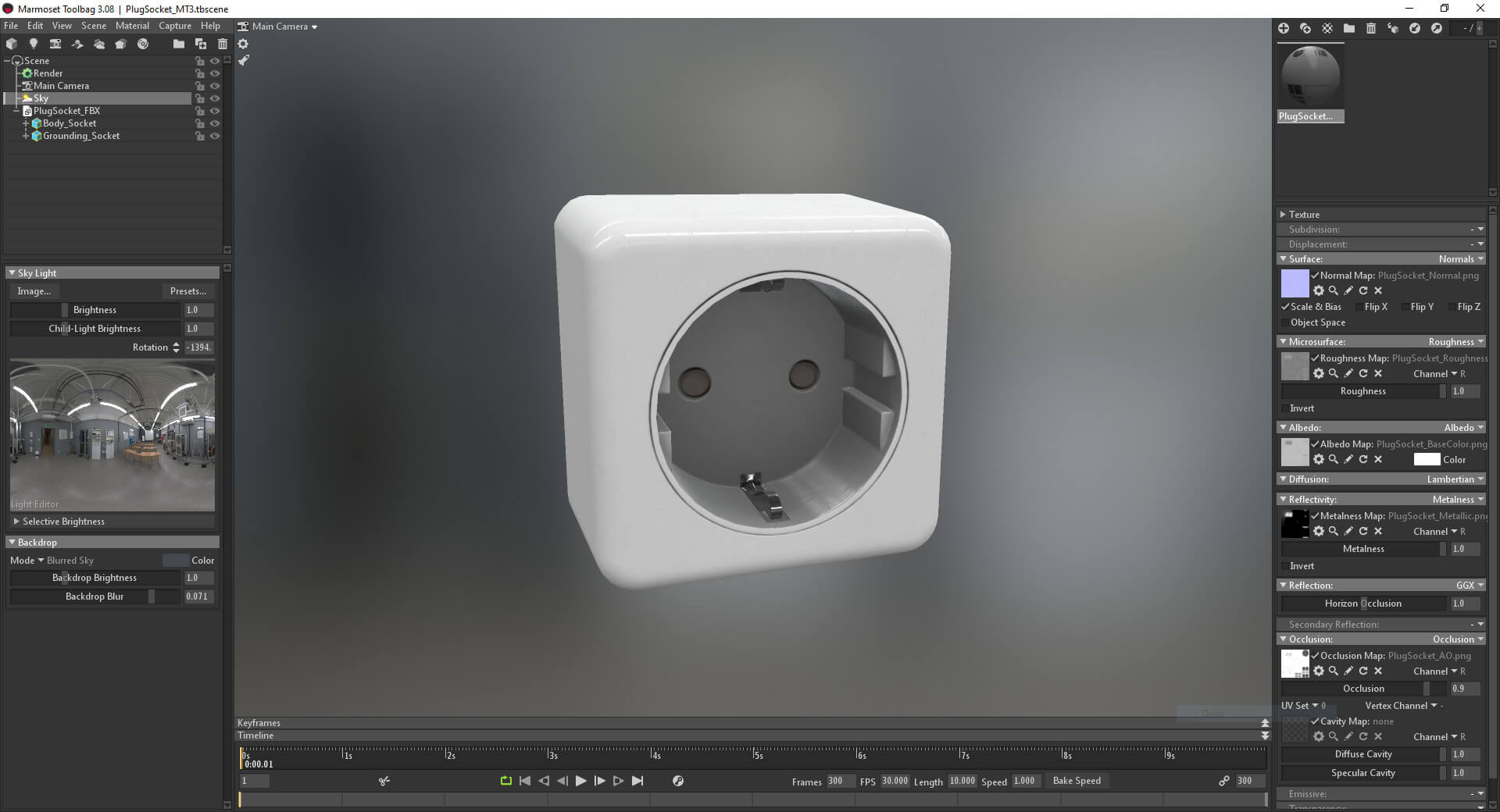 Plug Socket - 3D Model by Grishmanovskij Anton
