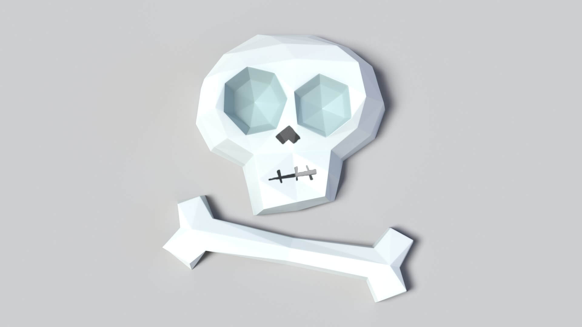 Polygonal Cartoon Skull - 3D Model by Grishmanovskij Anton