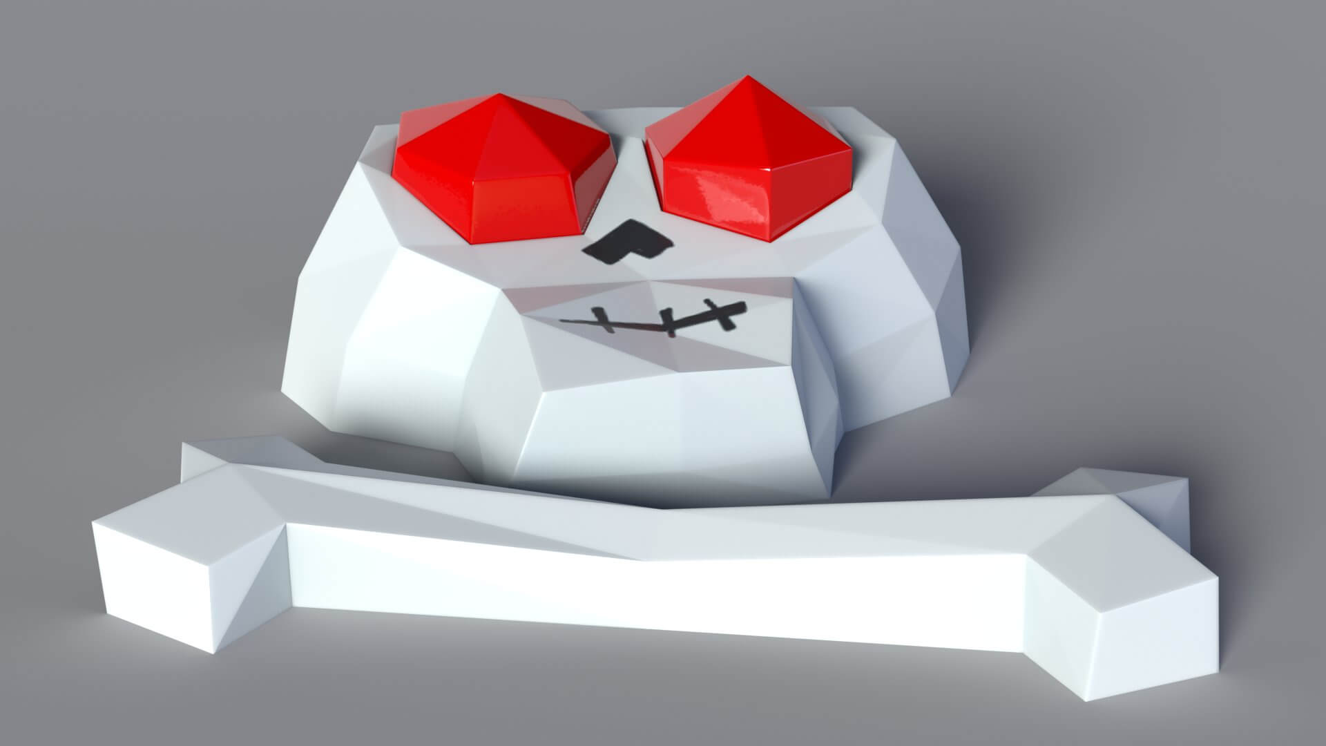 Polygonal Cartoon Skull - 3D Model by Grishmanovskij Anton