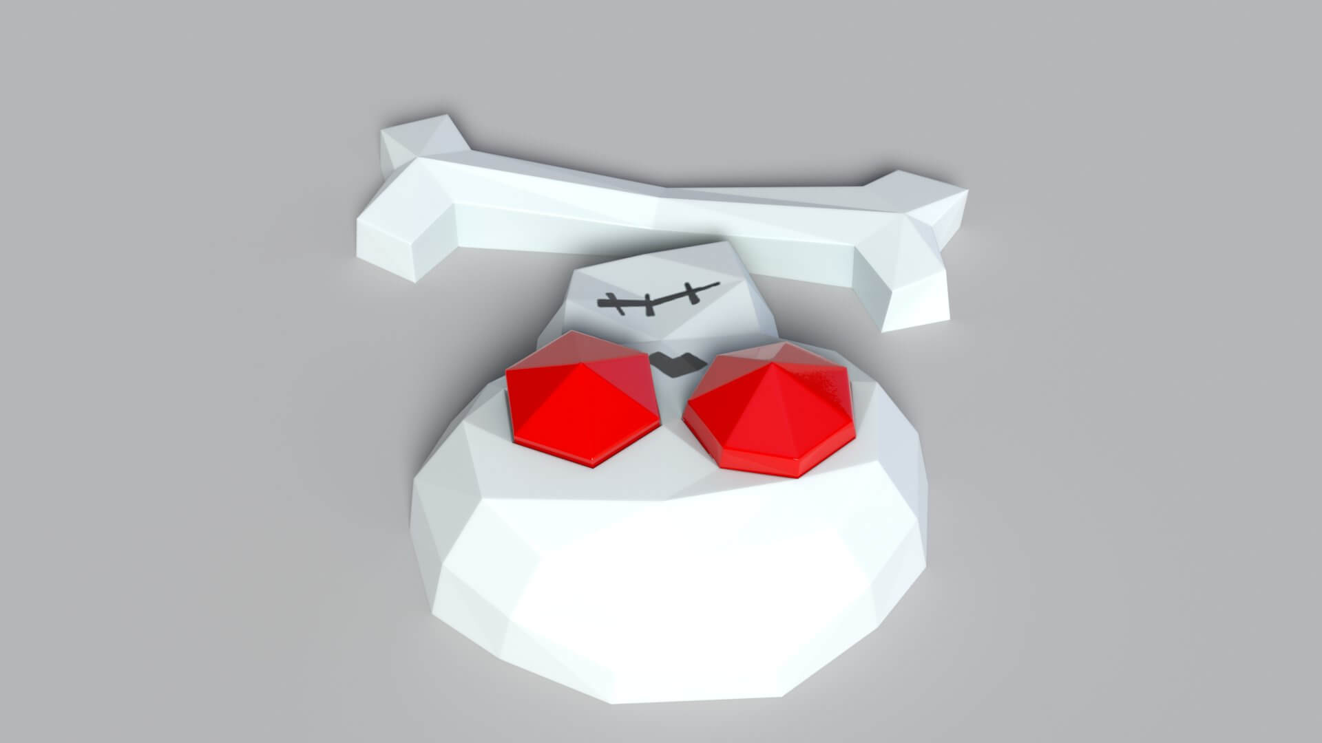 Polygonal Cartoon Skull - 3D Model by Grishmanovskij Anton