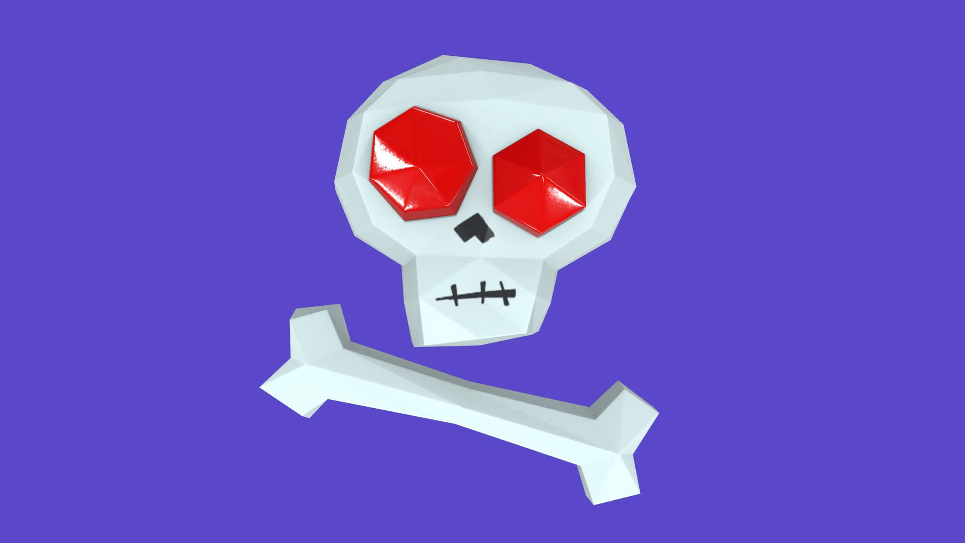 Polygonal Cartoon Skull - 3D Model by Grishmanovskij Anton