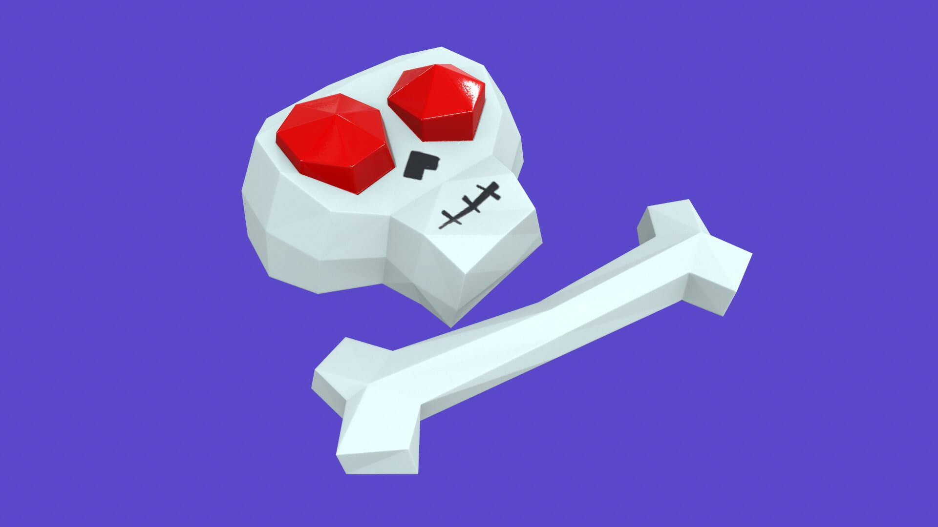 Polygonal Cartoon Skull - 3D Model by Grishmanovskij Anton