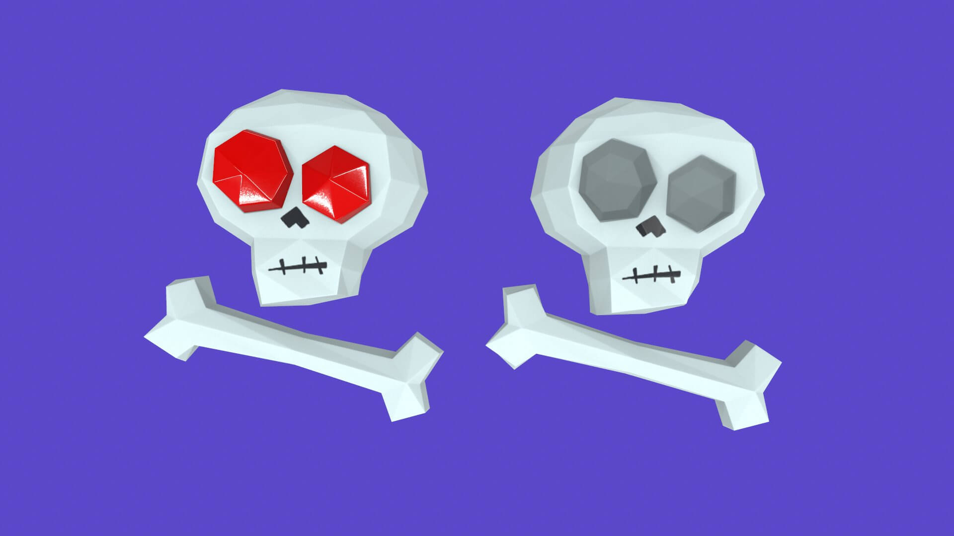 Polygonal Cartoon Skull - 3D Model by Grishmanovskij Anton