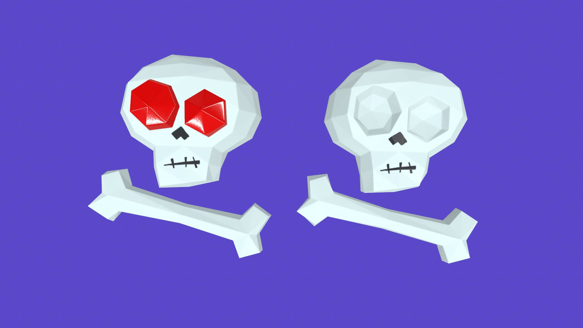 Polygonal Cartoon Skull - 3D Model by Grishmanovskij Anton