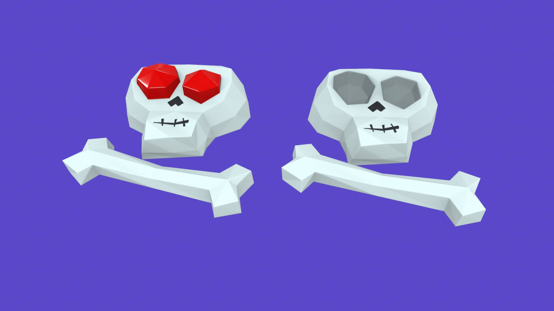 Polygonal Cartoon Skull - 3D Model by Grishmanovskij Anton