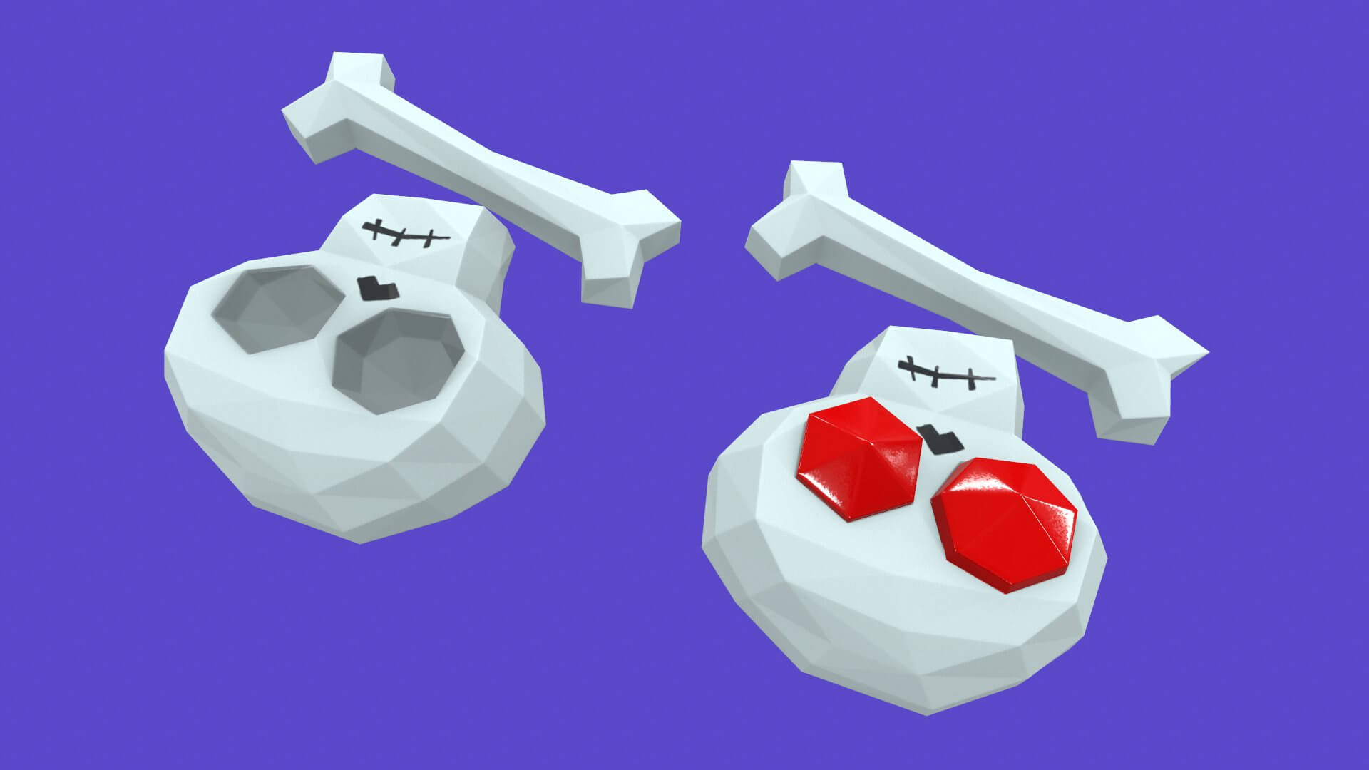 Polygonal Cartoon Skull - 3D Model by Grishmanovskij Anton