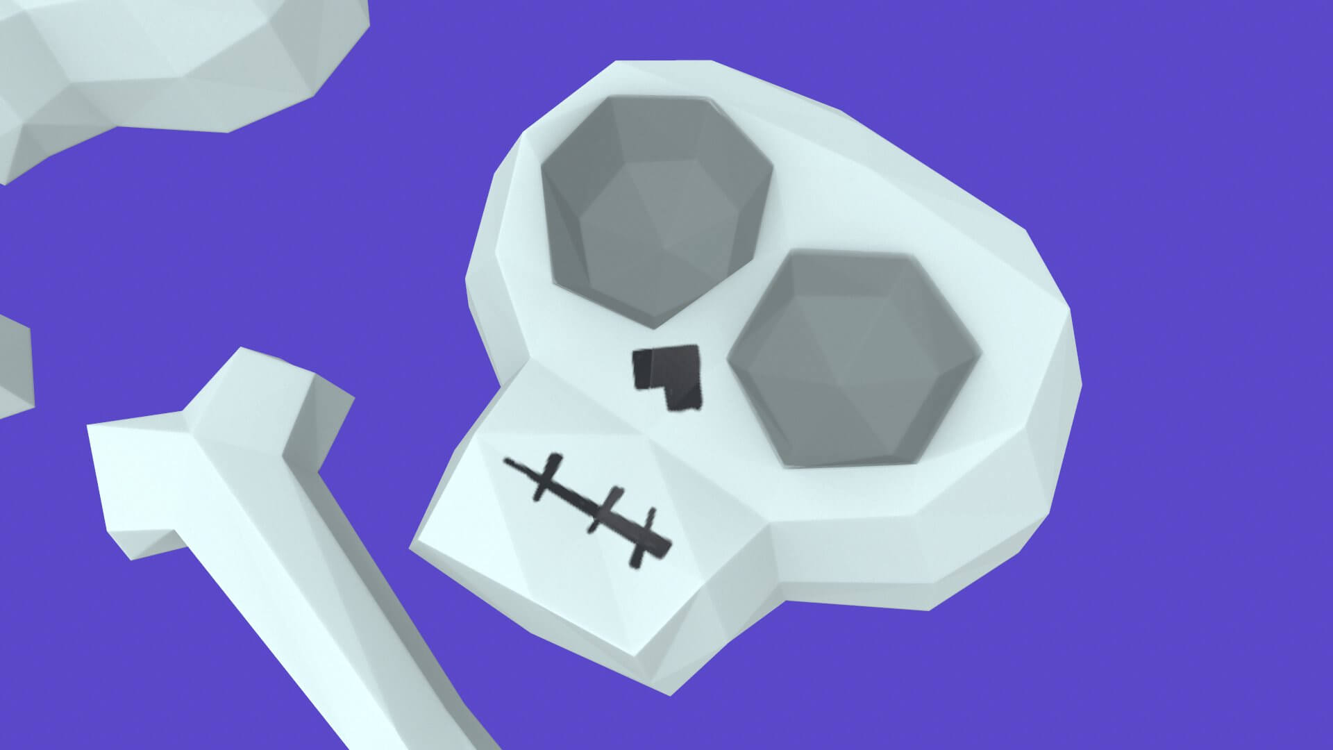 Polygonal Cartoon Skull - 3D Model by Grishmanovskij Anton