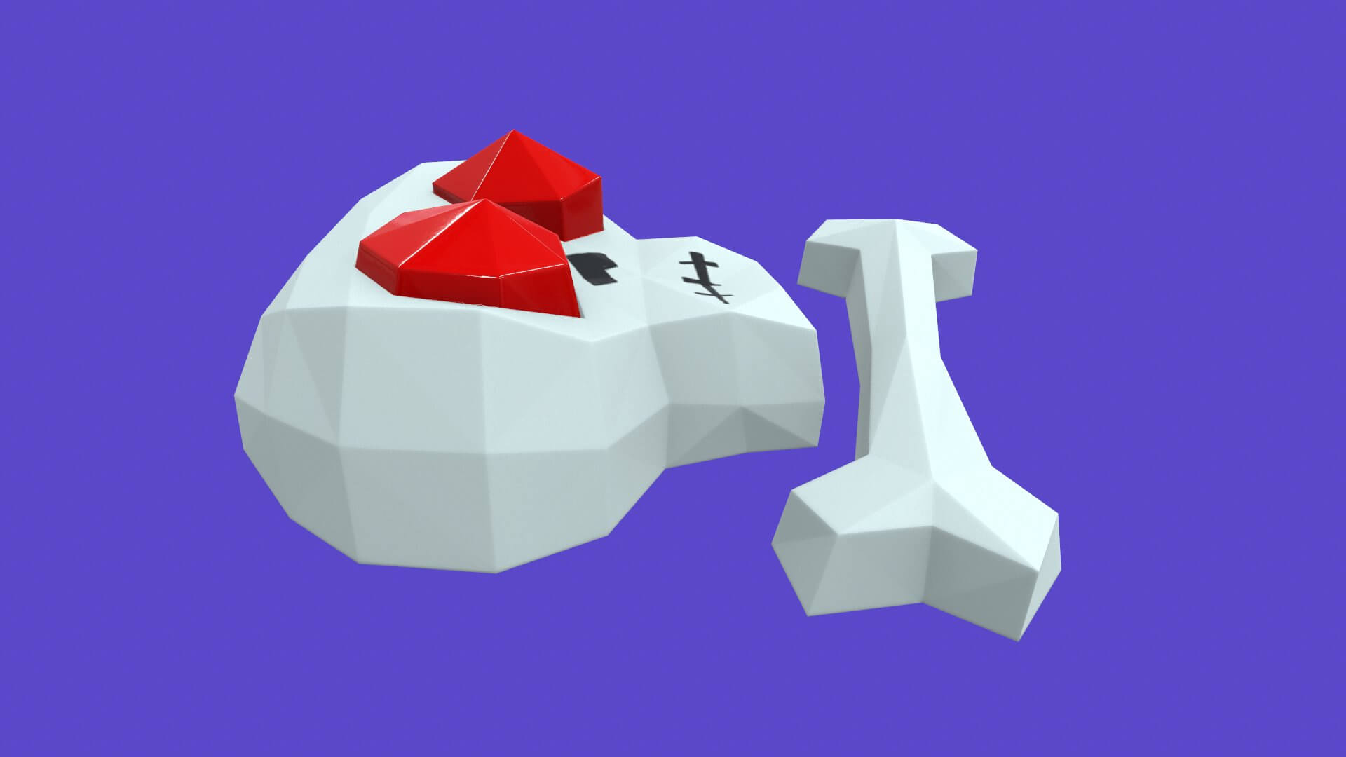 Polygonal Cartoon Skull - 3D Model by Grishmanovskij Anton