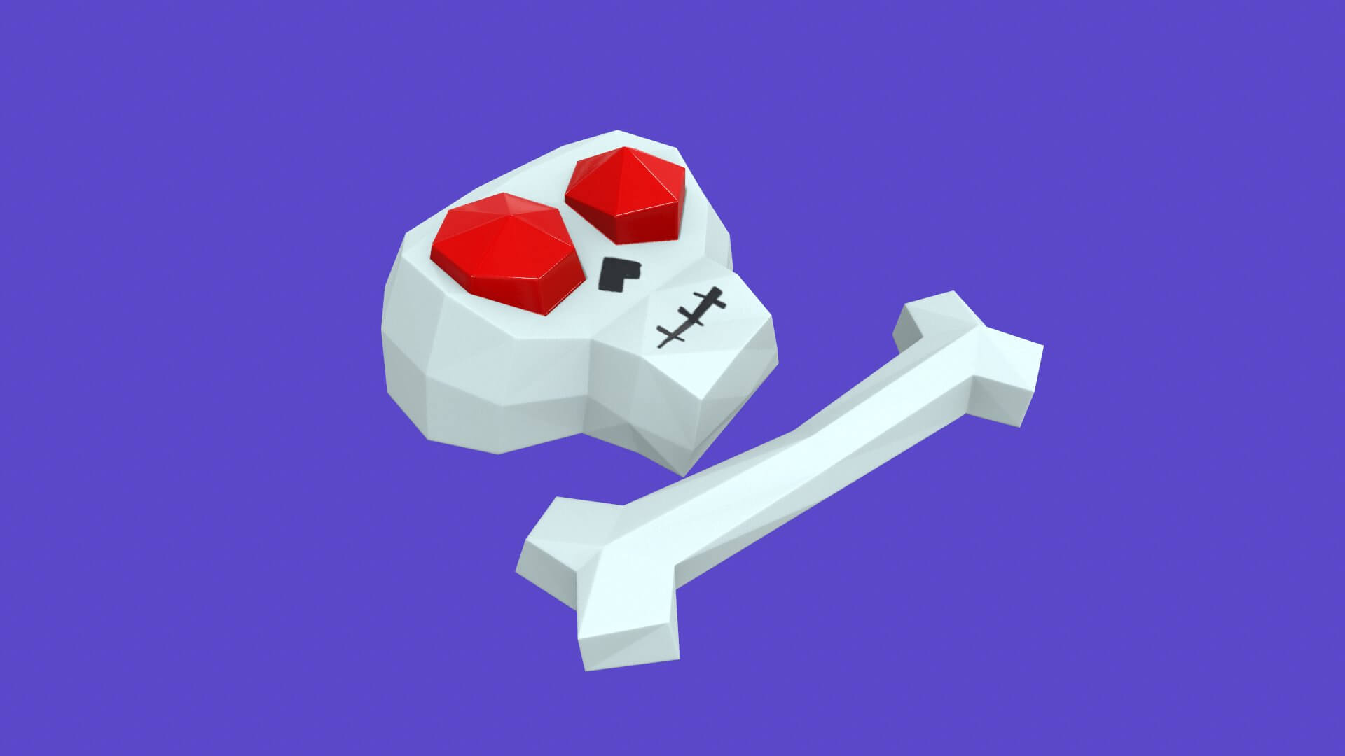 Polygonal Cartoon Skull - 3D Model by Grishmanovskij Anton