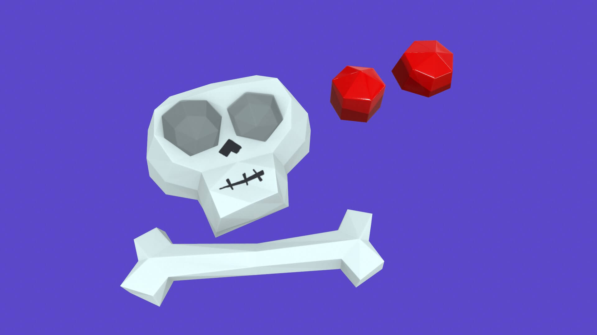 Polygonal Cartoon Skull - 3D Model by Grishmanovskij Anton
