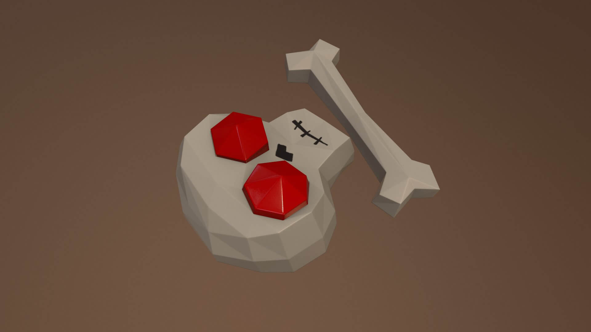 Polygonal Cartoon Skull - 3D Model by Grishmanovskij Anton