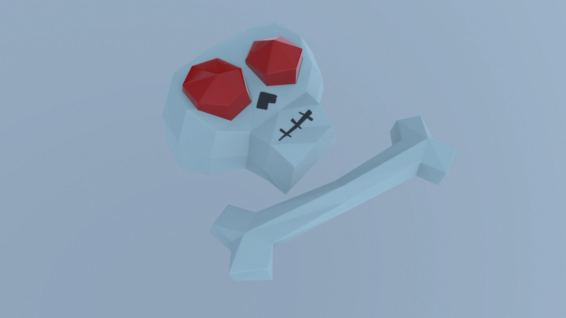 Polygonal Cartoon Skull - 3D Model by Grishmanovskij Anton