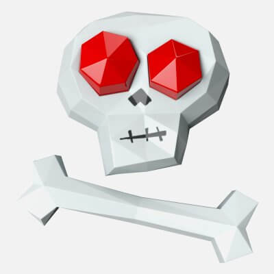 Polygonal Cartoon Skull - 3D Model by Grishmanovskij Anton