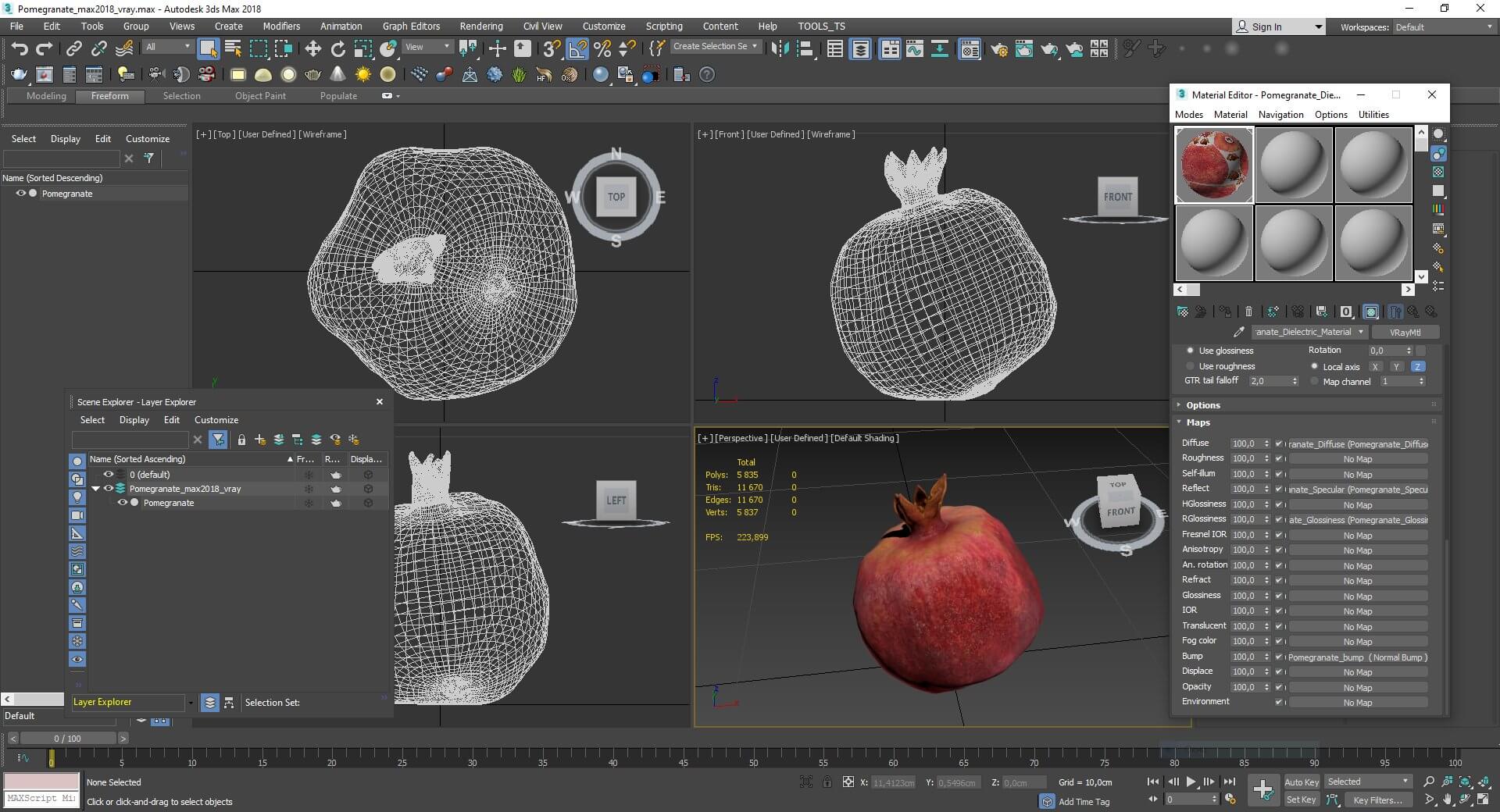 Pomegranate - 3D Model by Grishmanovskij Anton