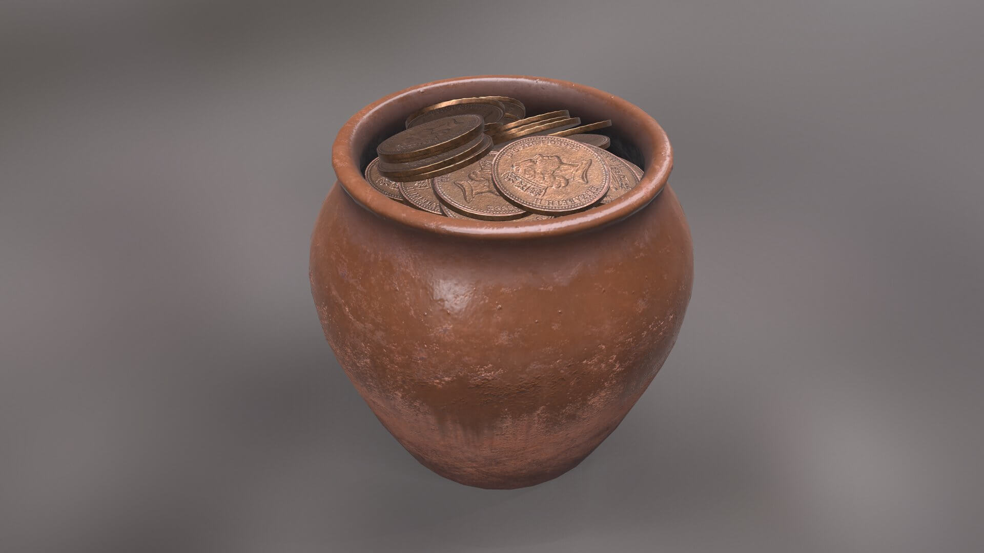 Pot With Coins - 3D Model by Grishmanovskij Anton