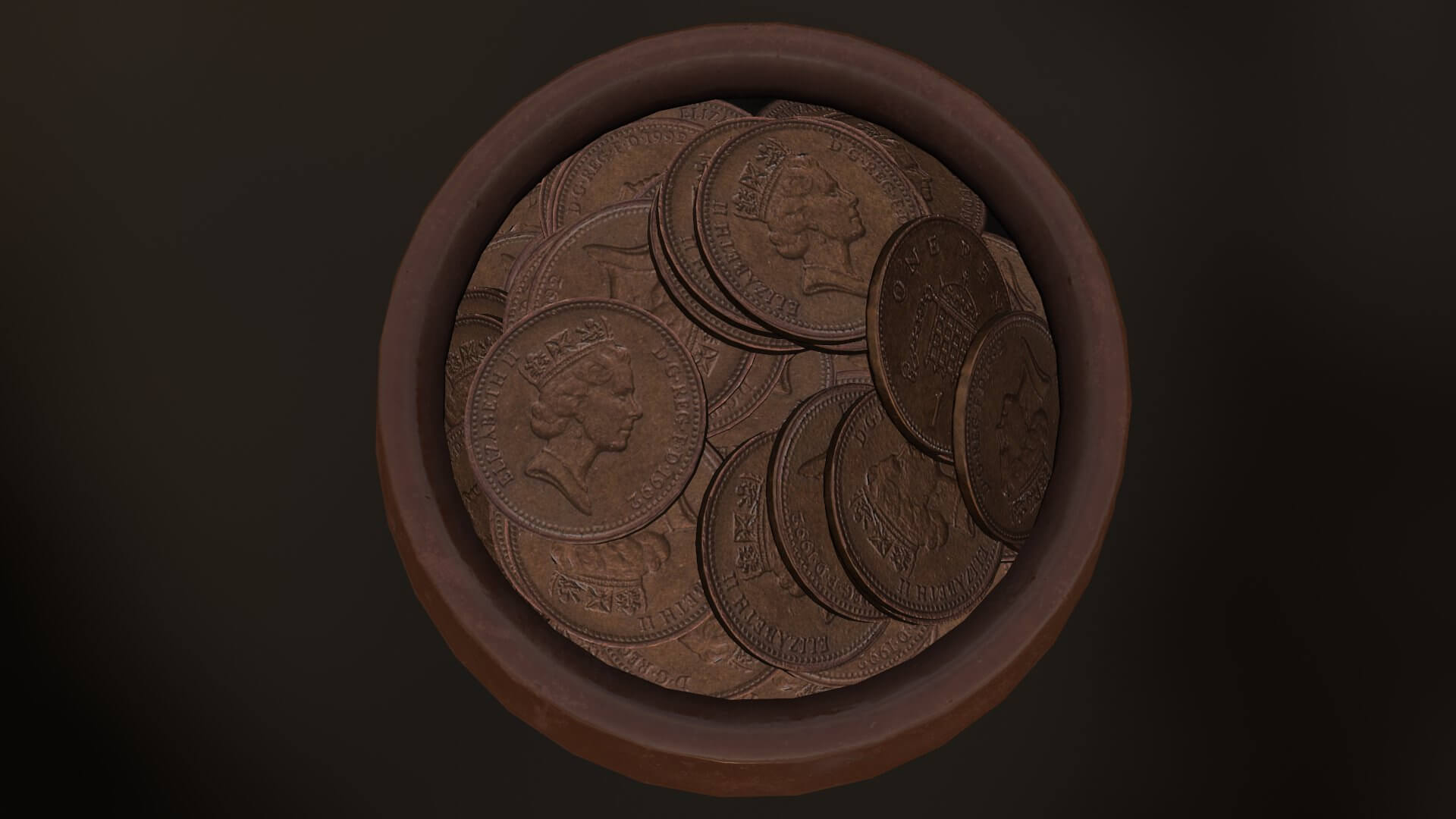 Pot With Coins - 3D Model by Grishmanovskij Anton