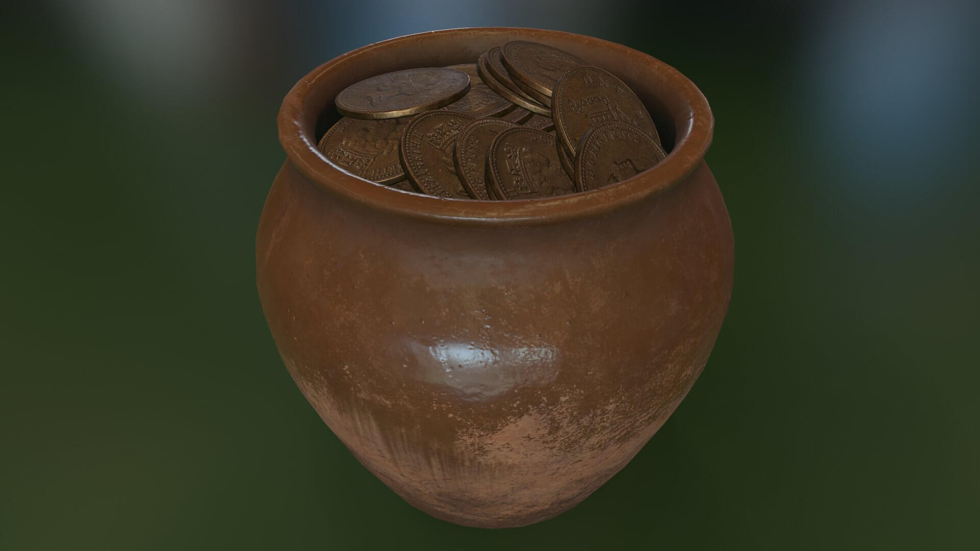 Pot With Coins - 3D Model by Grishmanovskij Anton