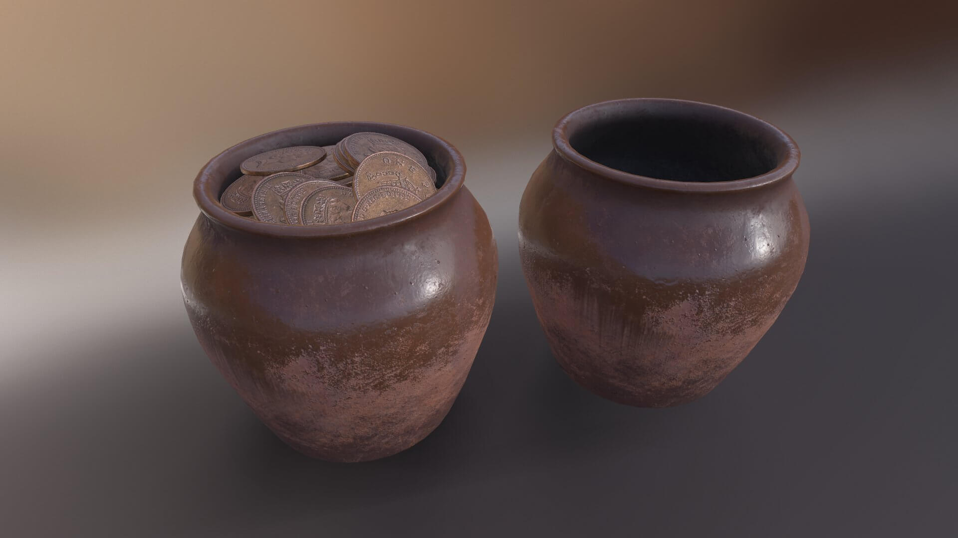 Pot With Coins - 3D Model by Grishmanovskij Anton